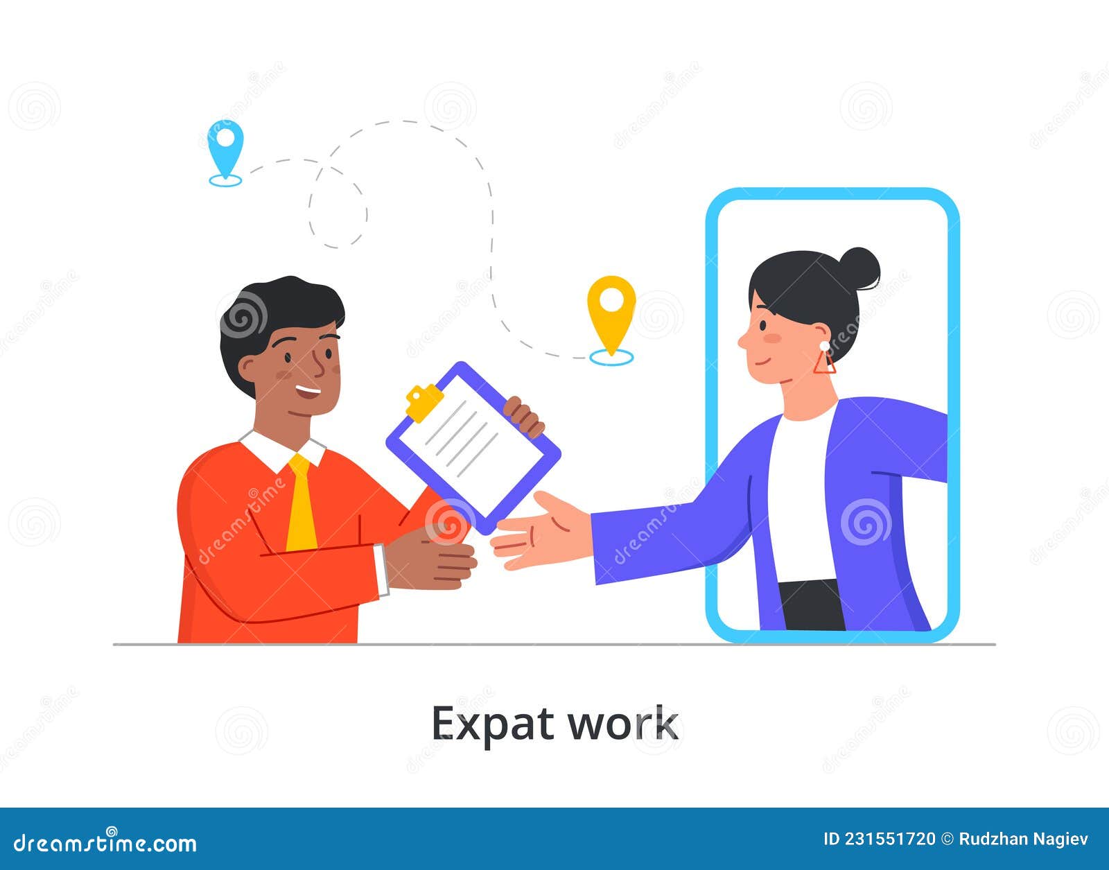 Concept Of Expat Work Vector Illustration | CartoonDealer.com #231551720