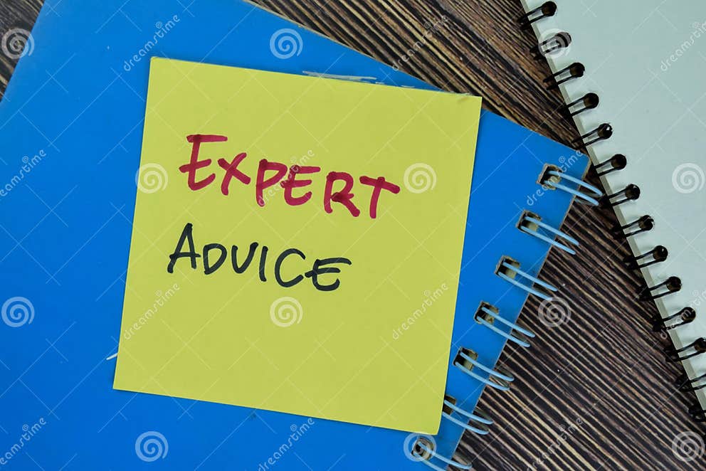 Concept of Expert Advice Write on Sticky Notes Isolated on Wooden Table ...