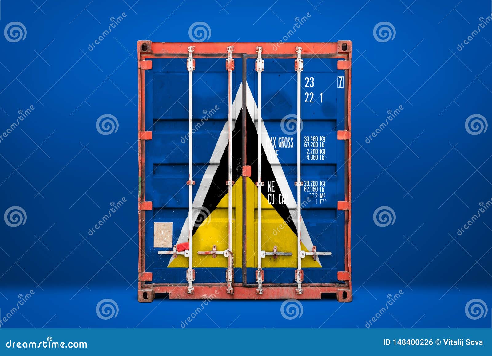 The Transporting Container with the National Flag Stock Illustration ...
