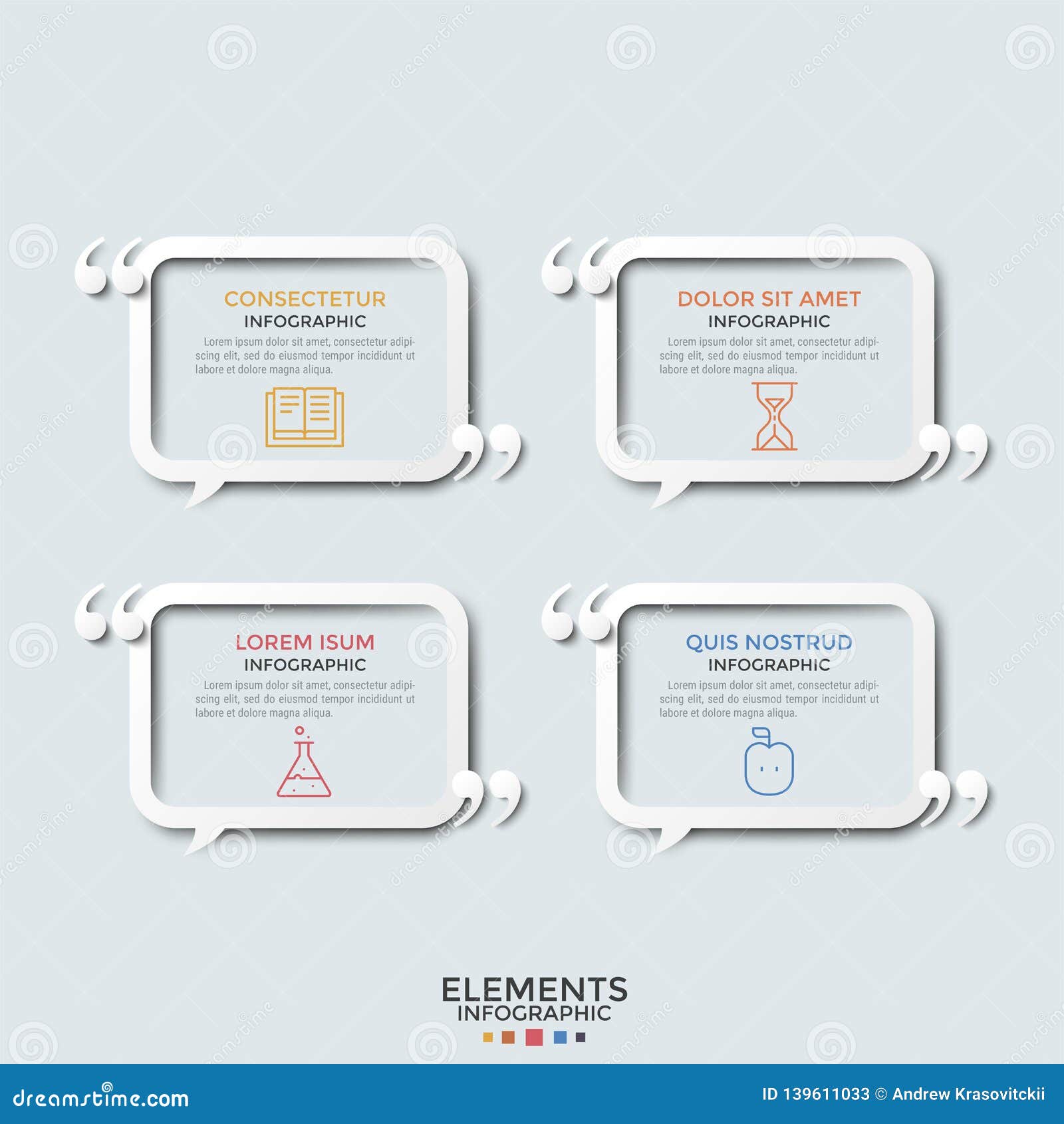 Concept of 4 expressions stock vector. Illustration of information ...