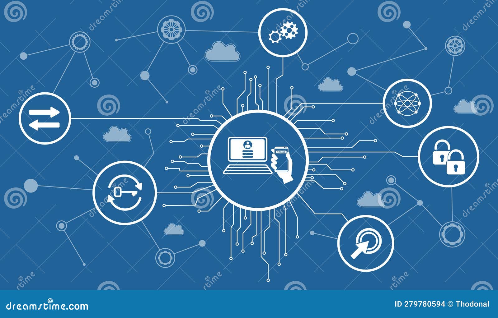 Concept of 2fa stock illustration. Illustration of phone - 279780594