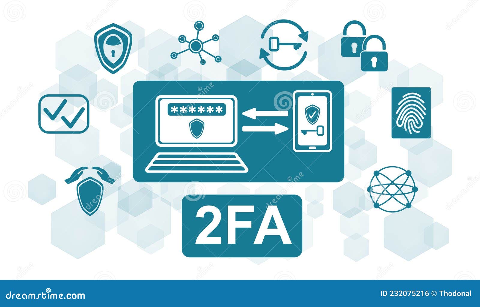 Concept of 2fa stock illustration. Illustration of internet - 232075216