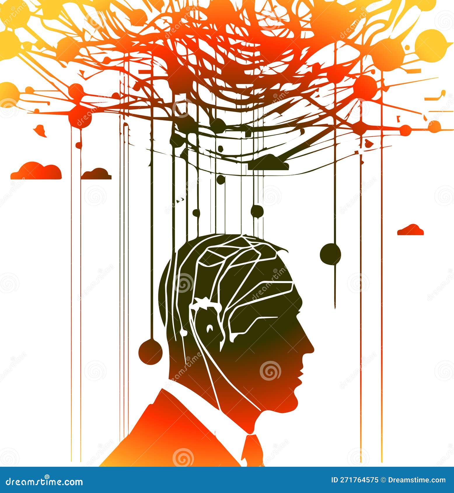 Face Detection, Facial Recognition Technology Concept. Tiny Characters ...