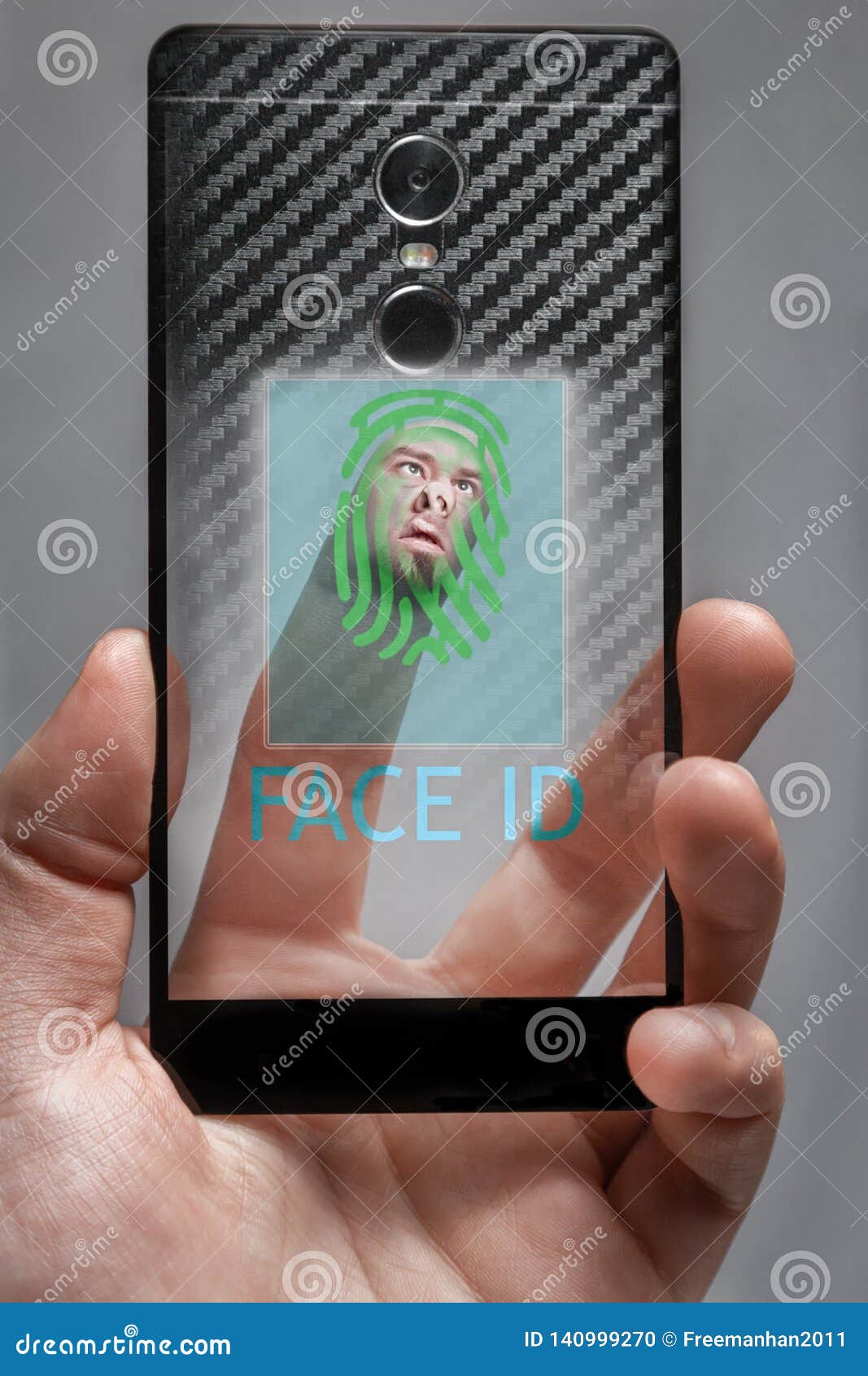 The Concept of Face ID . the Face on the Finger Touches the Sensor ...