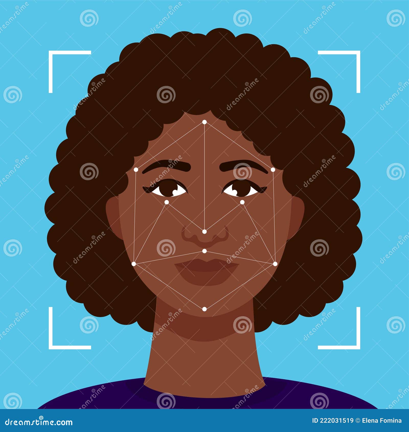 The Concept of Face Recognition. Stock Vector - Illustration of sensor ...