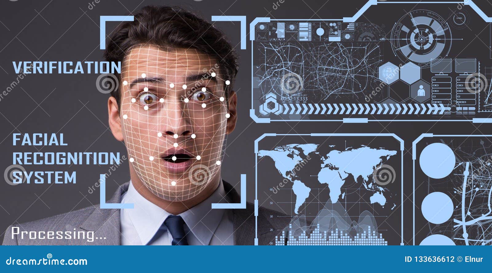 The Concept of Face Recognition Software and Hardware Stock Photo ...