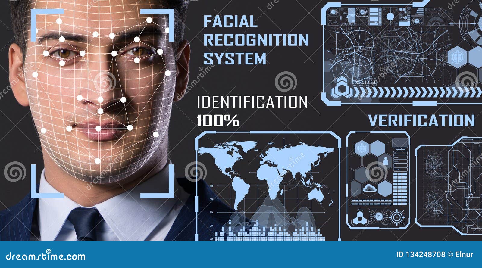 The Concept of Face Recognition Software and Hardware Stock Photo ...