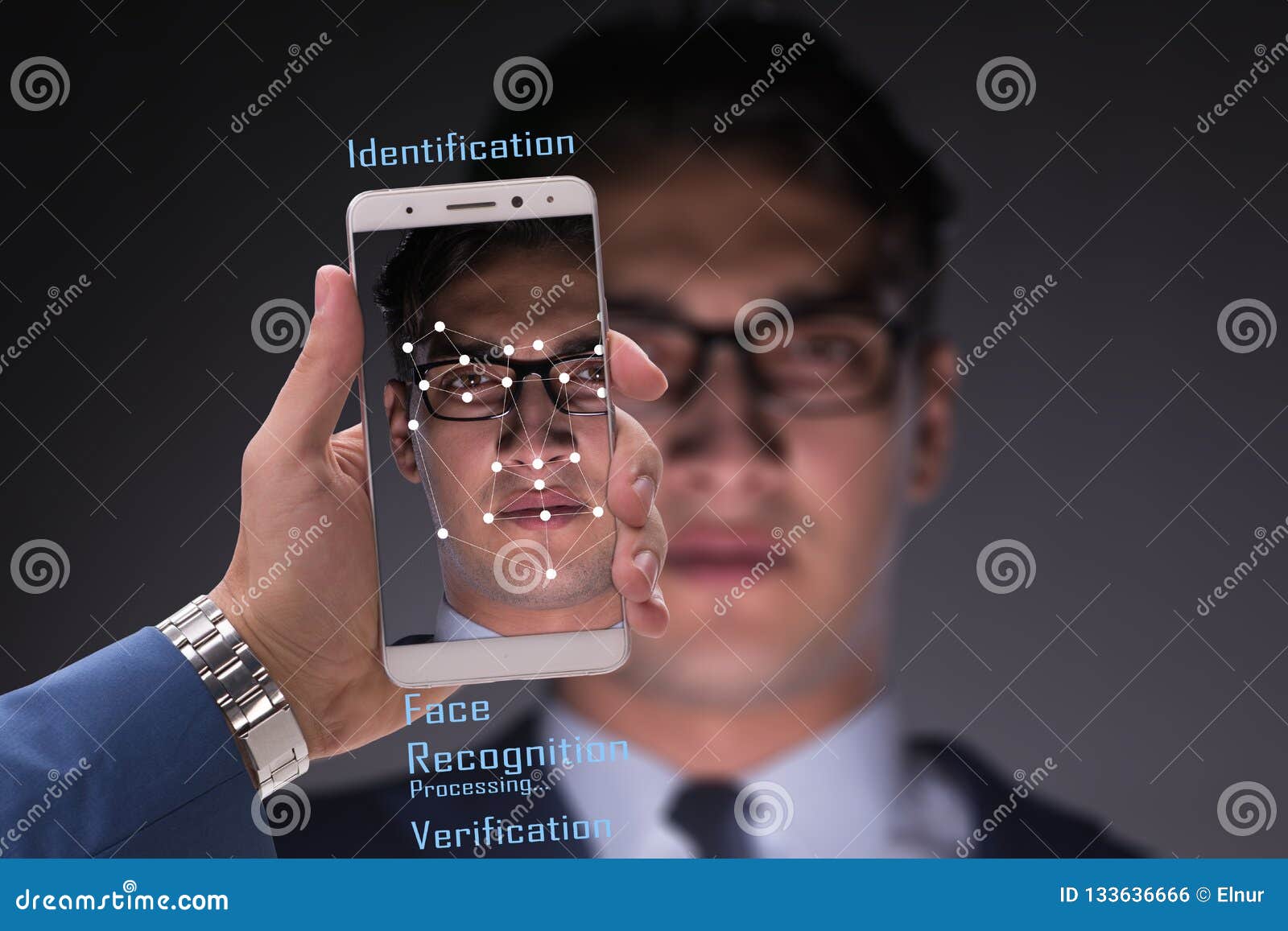The Concept of Face Recognition Software and Hardware Stock Photo ...