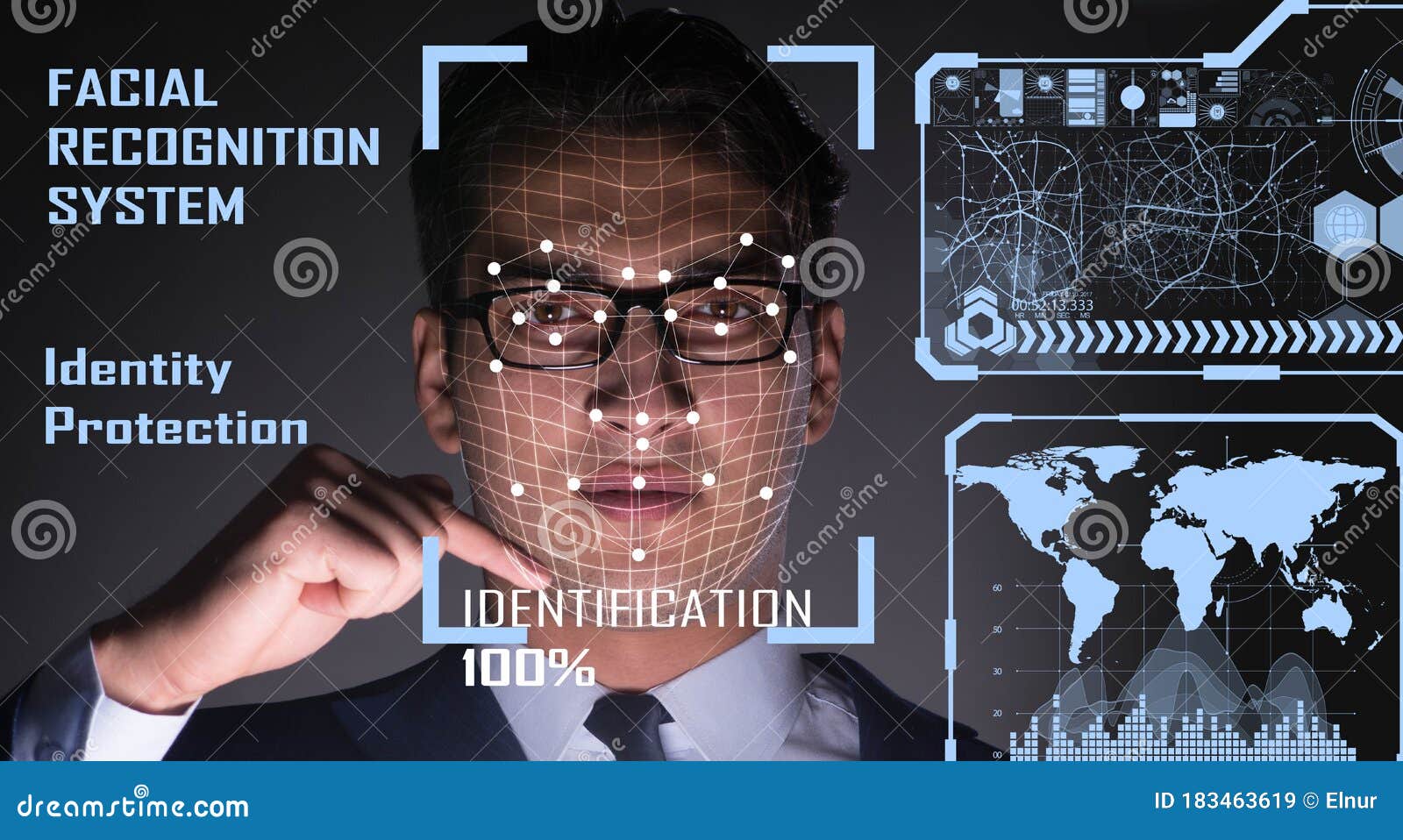 Concept of Face Recognition Software and Hardware Stock Image - Image ...