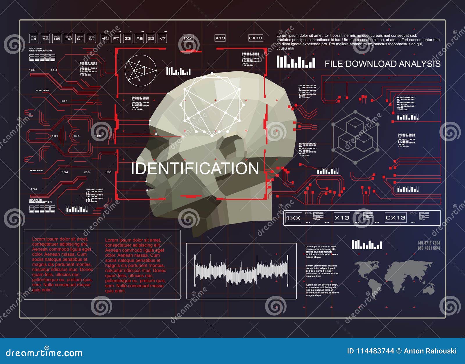 Concept of Face Scanning Accurate Facial Recognition Biometric ...