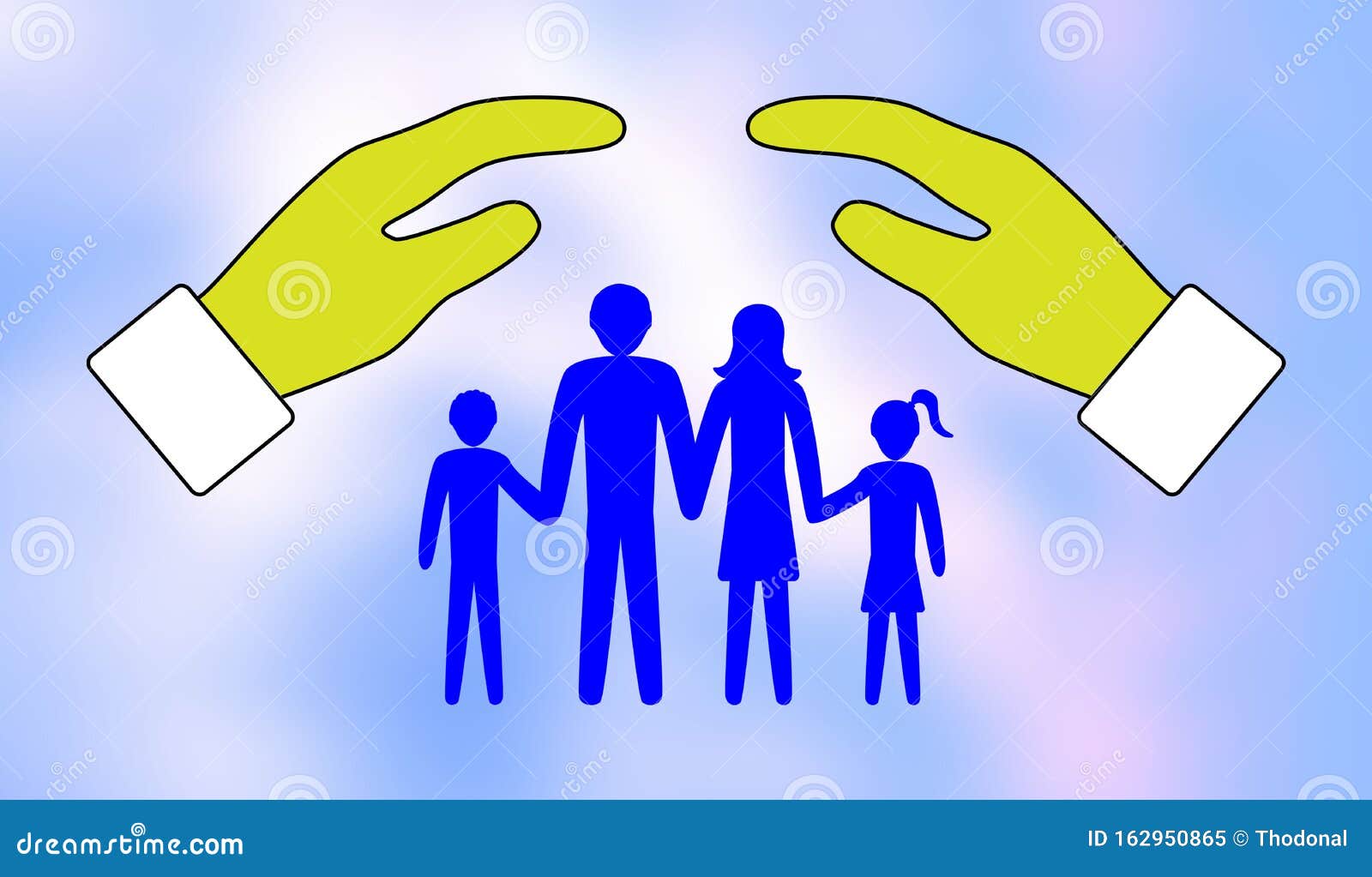 Concept of Family Protection Stock Illustration - Illustration of ...