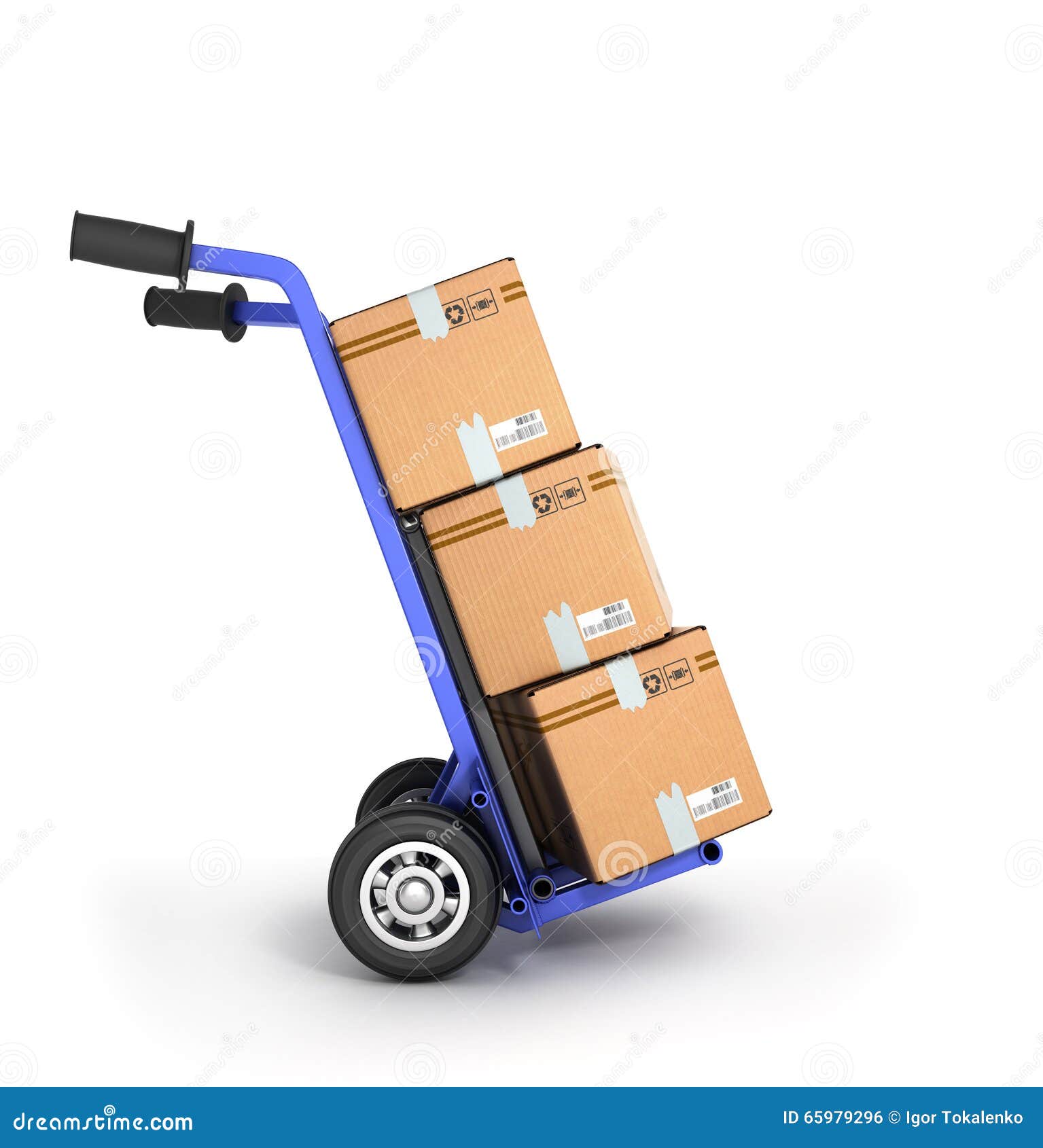 Concept of Fast Delivery, the Box on the Two-wheeled Trolley Stock ...