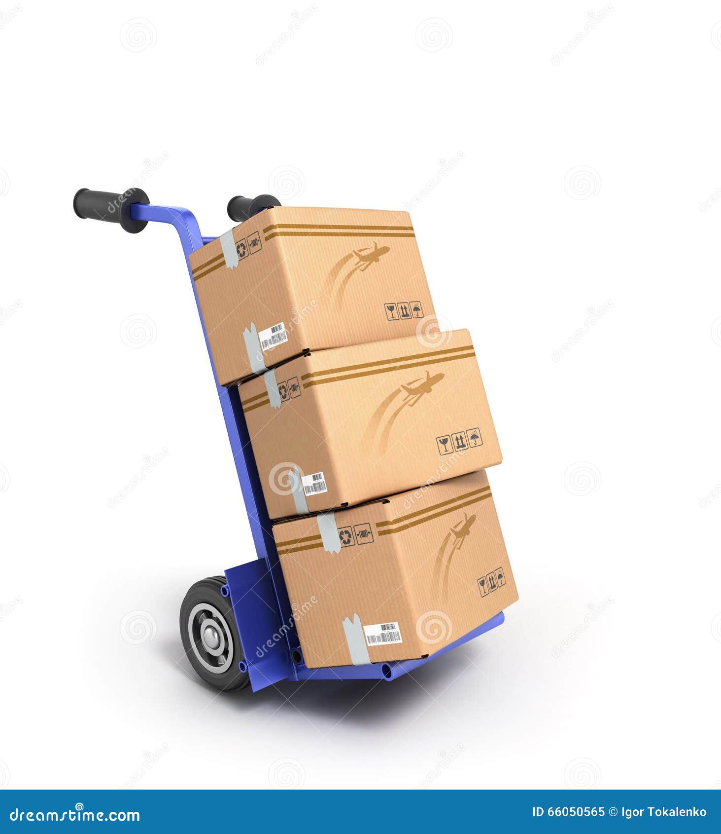 Concept of Fast Delivery, the Box on the Two-wheeled Trolley Stock ...