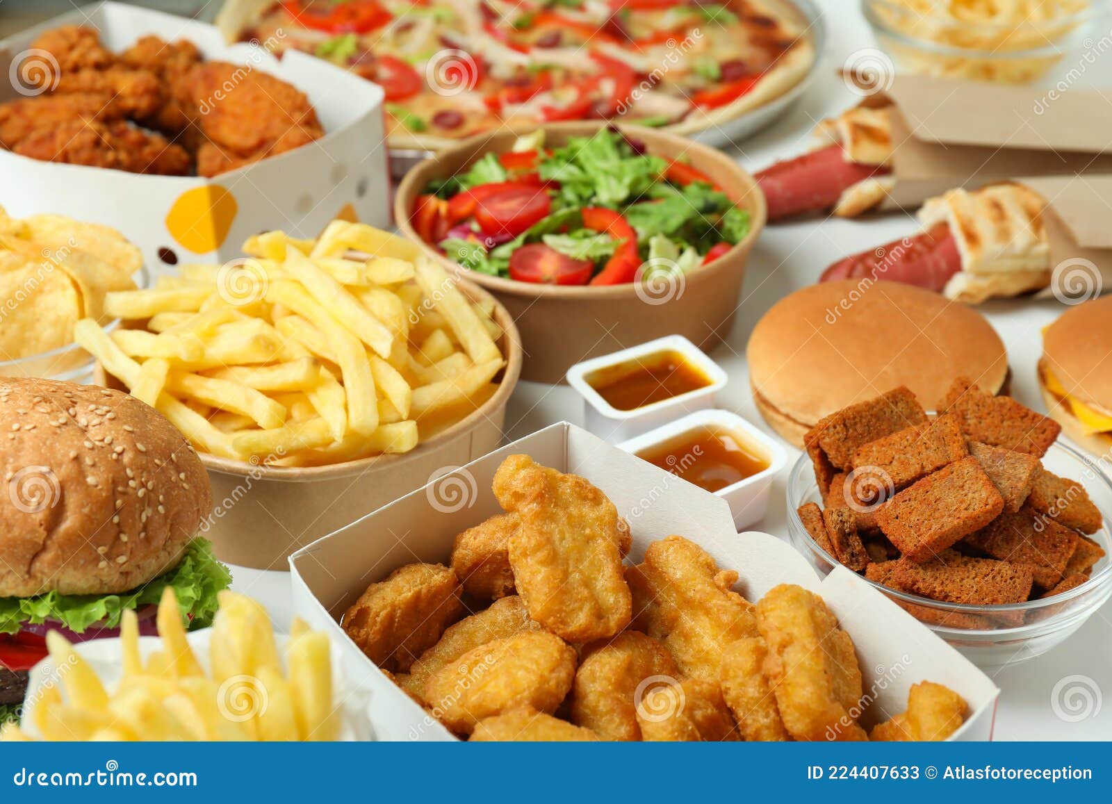 Concept of Fast Food on White Background Stock Image - Image of junk ...