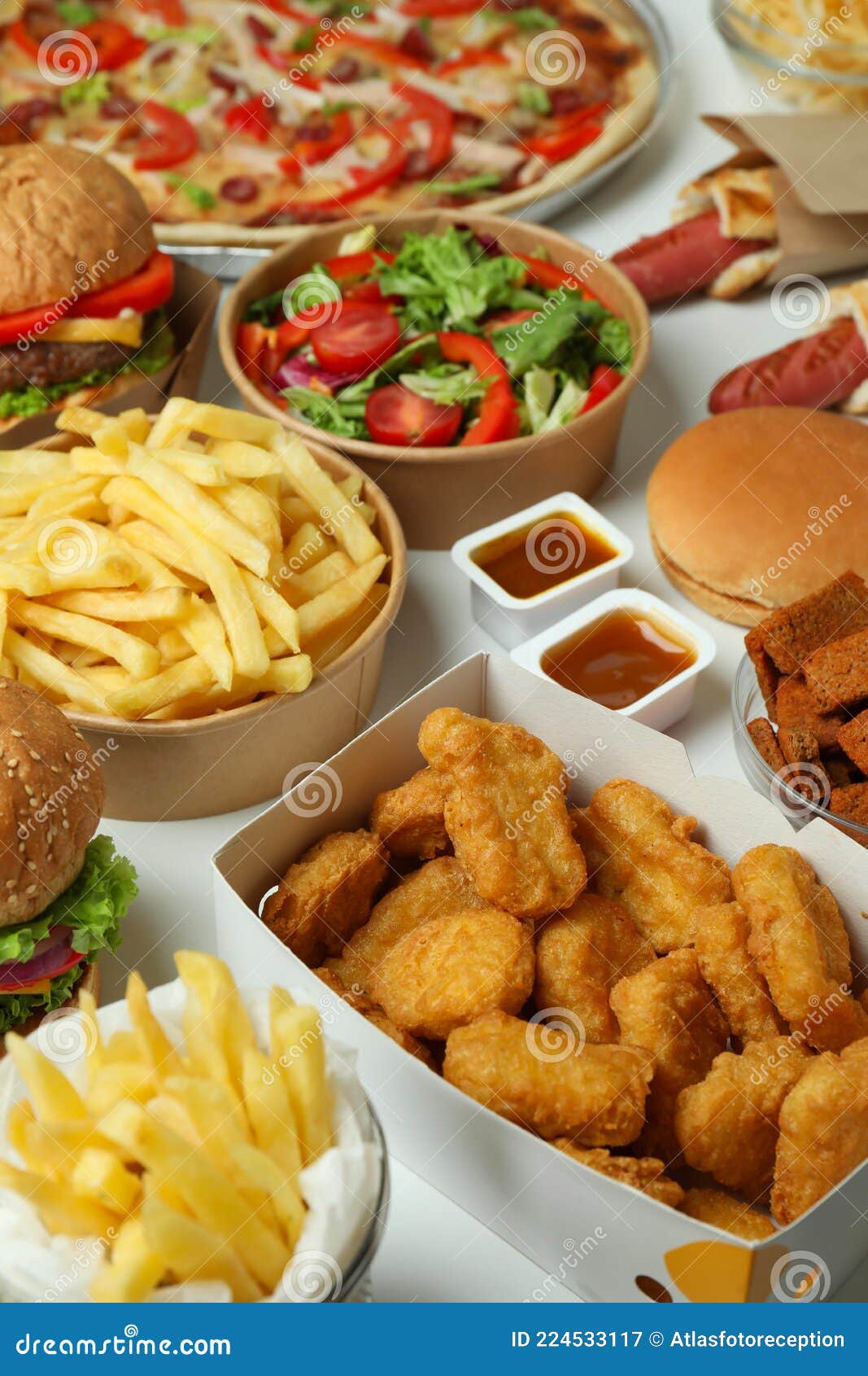Concept of Fast Food on White Stock Image - Image of nutrition ...