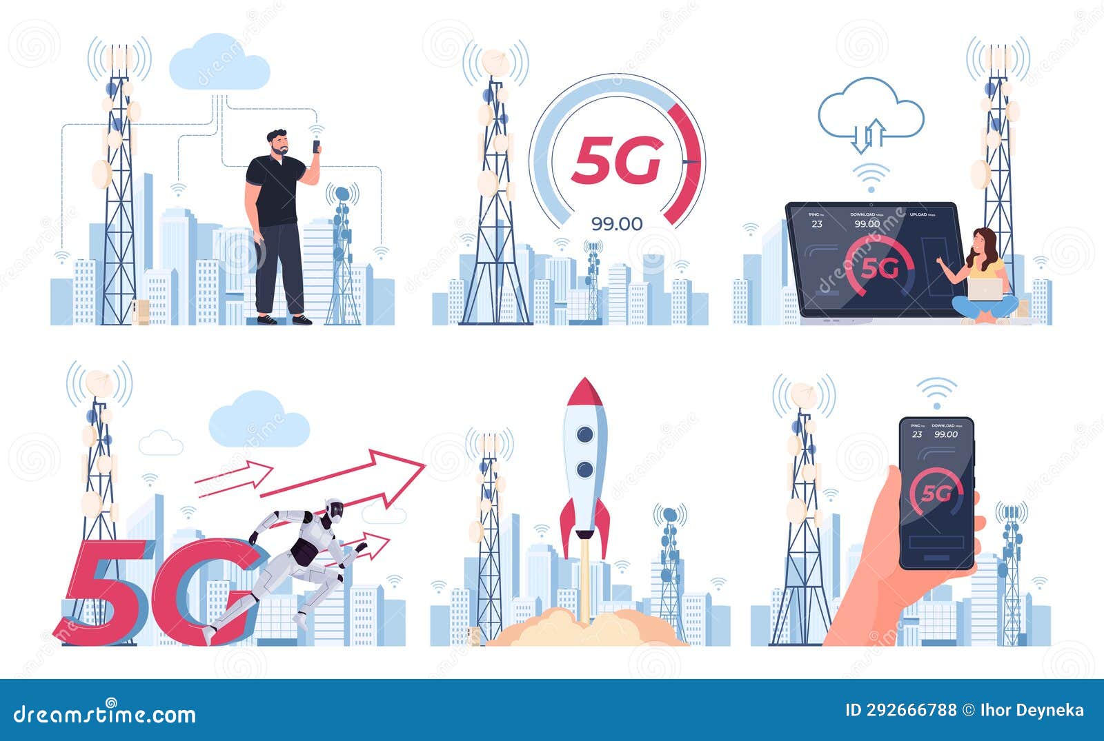 The Concept of Fast 5G Internet Connection. a Fast and Convenient Way ...