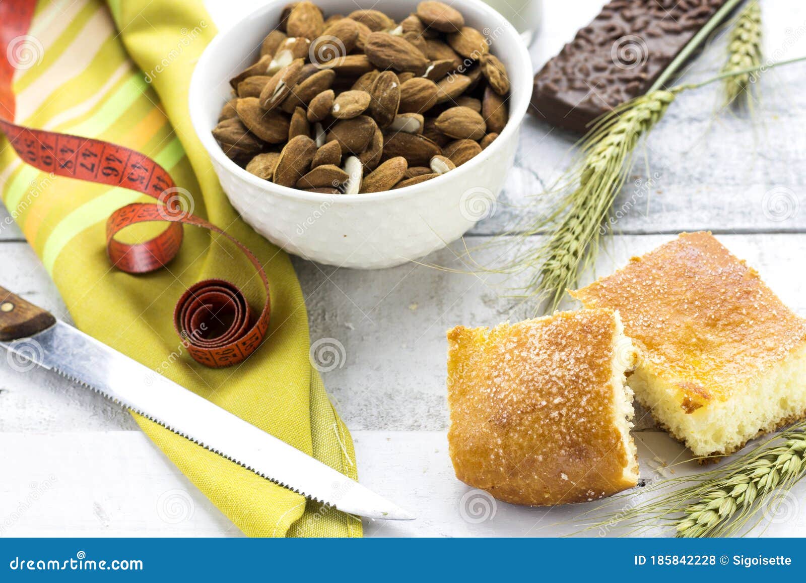 Concept of fat and diet stock photo. Image of almond - 185842228