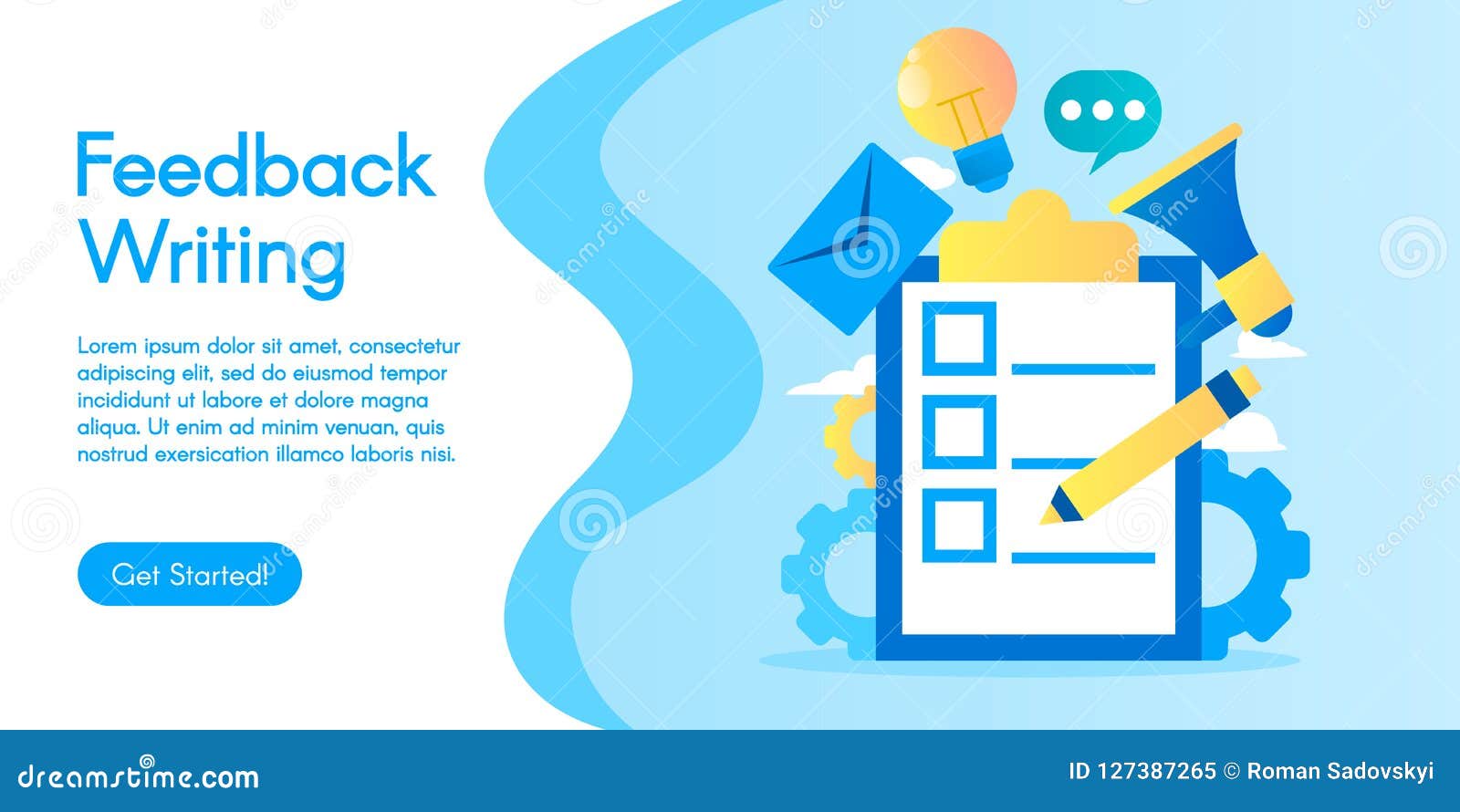 Concept of Feedback Writing, Vector Illustration in Flat Design. Stock ...