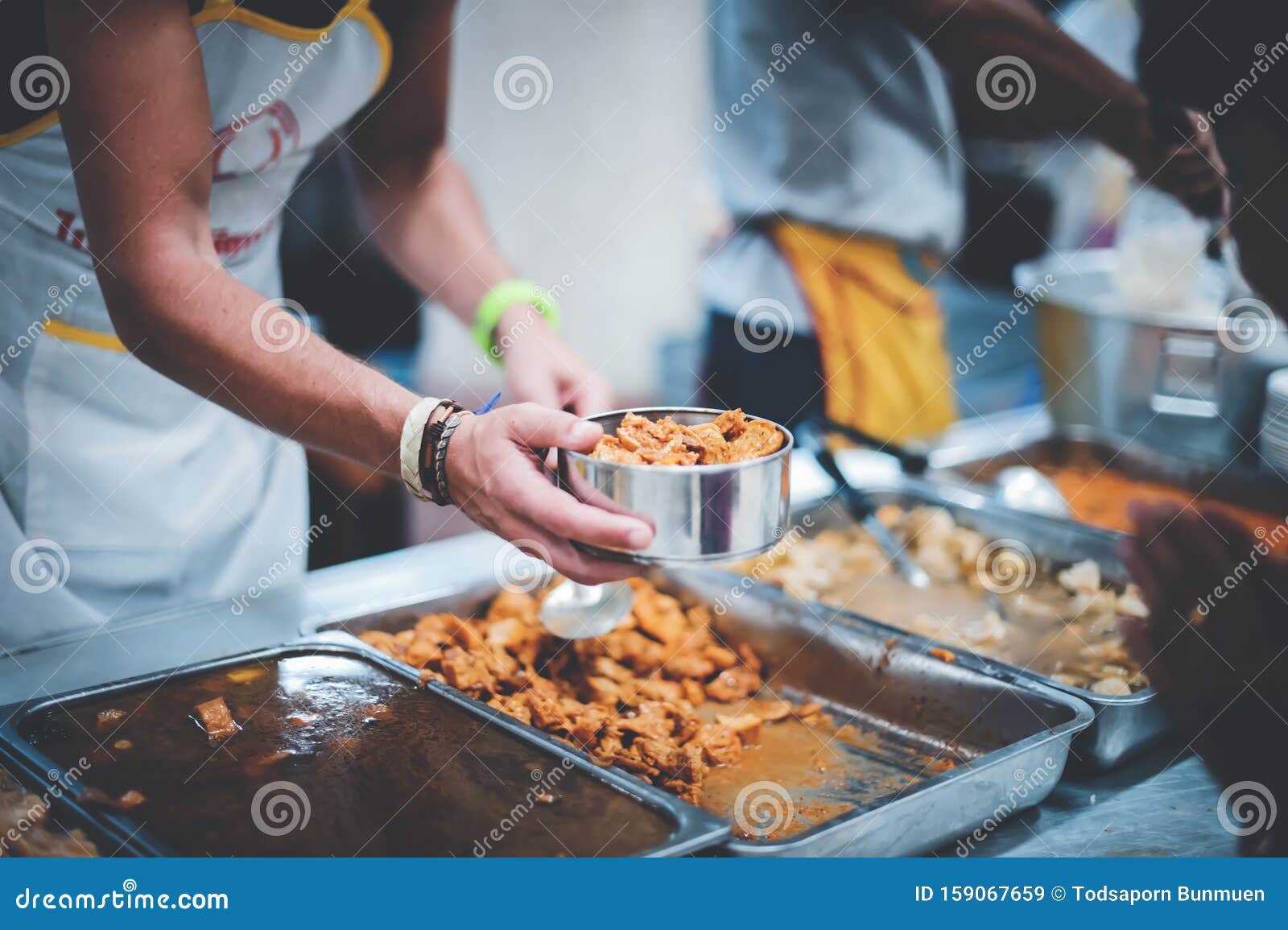 The Concept of Feeding : the Hands of the Poor Receive Food from the ...