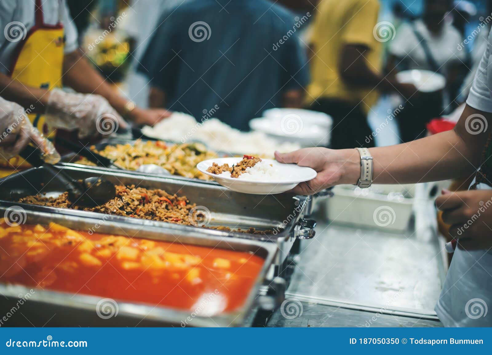 Concept of Feeding : Sharing Food with People in Poor Communities Stock ...