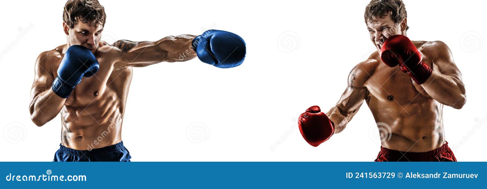Concept of Fighting in the Ring. Boxer in Red Corner, Boxer in Blue ...