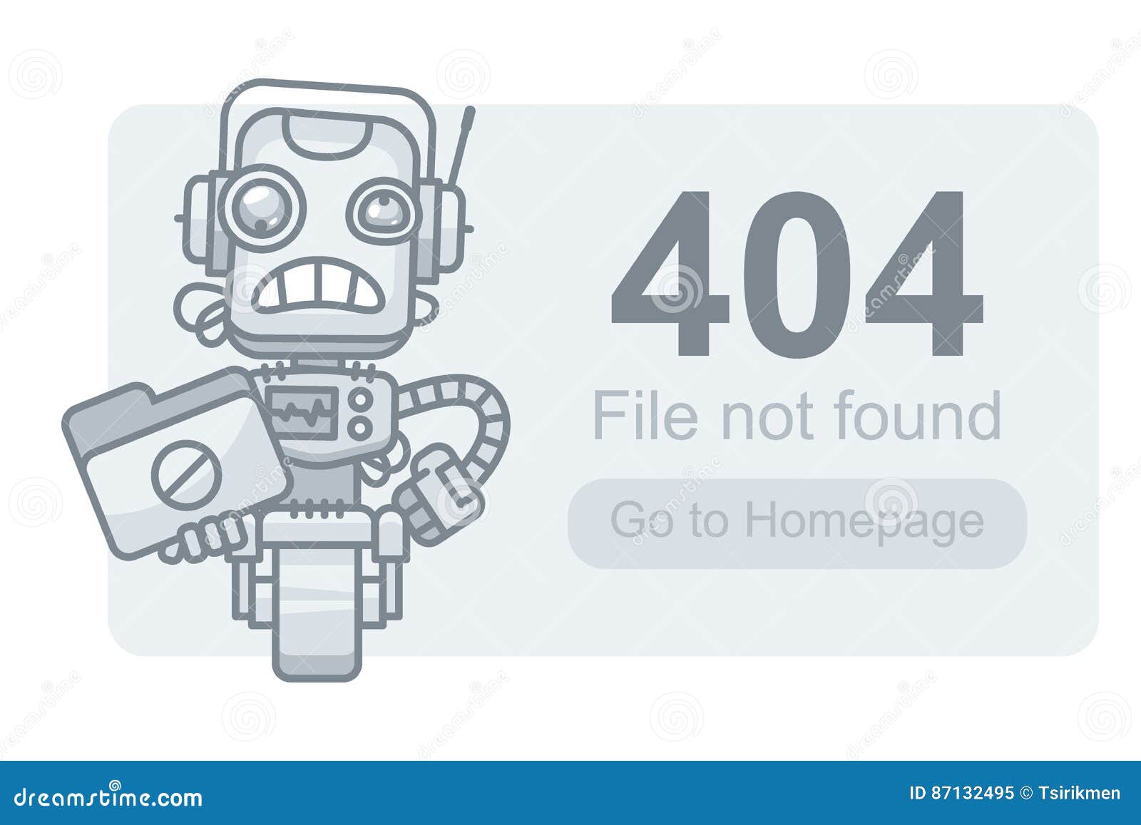 Concept File Not Found Robot with Folder Stock Vector - Illustration of ...