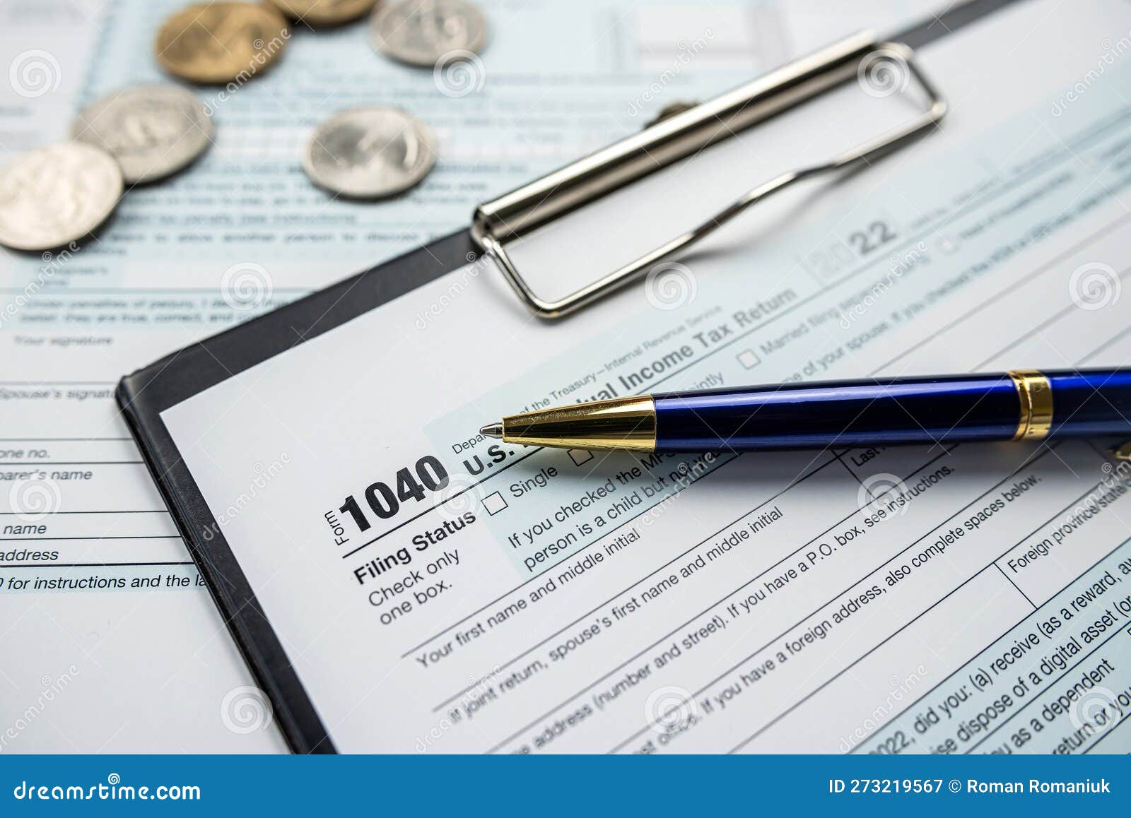Concept of Filling in 1040 Tax Return Form with Pen Editorial ...
