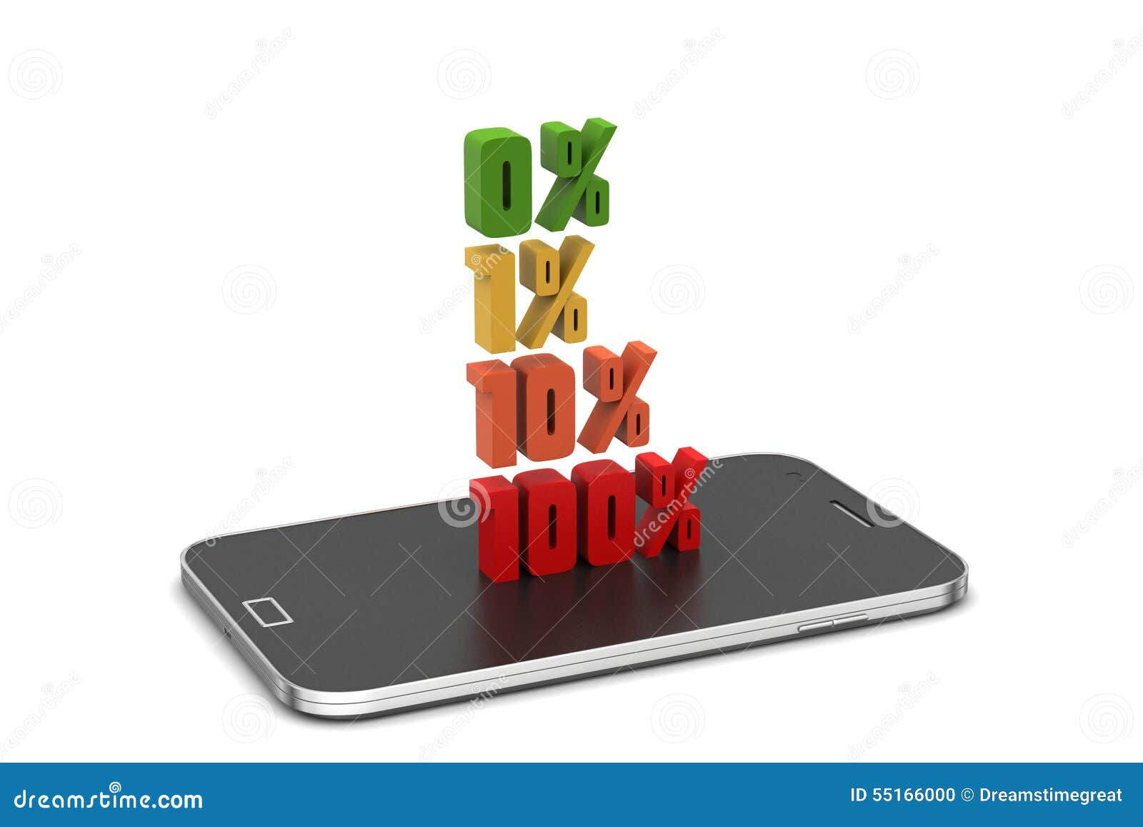 Concept Finance Percent with Smart Phone Stock Illustration ...