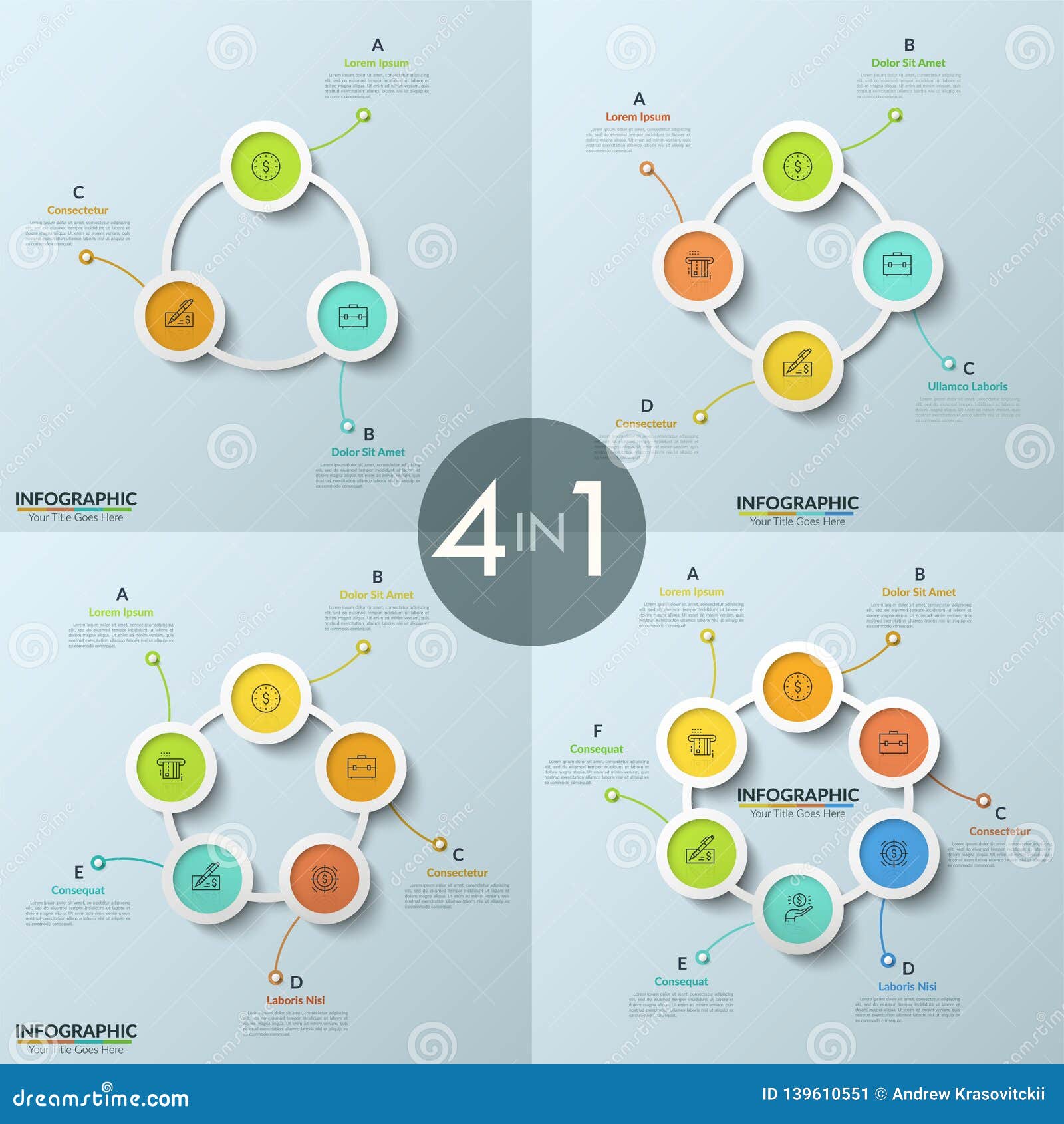 Pie Charts - Circular Charts, Wheel Charts, 5% Sequence Vector EPS 10 ...
