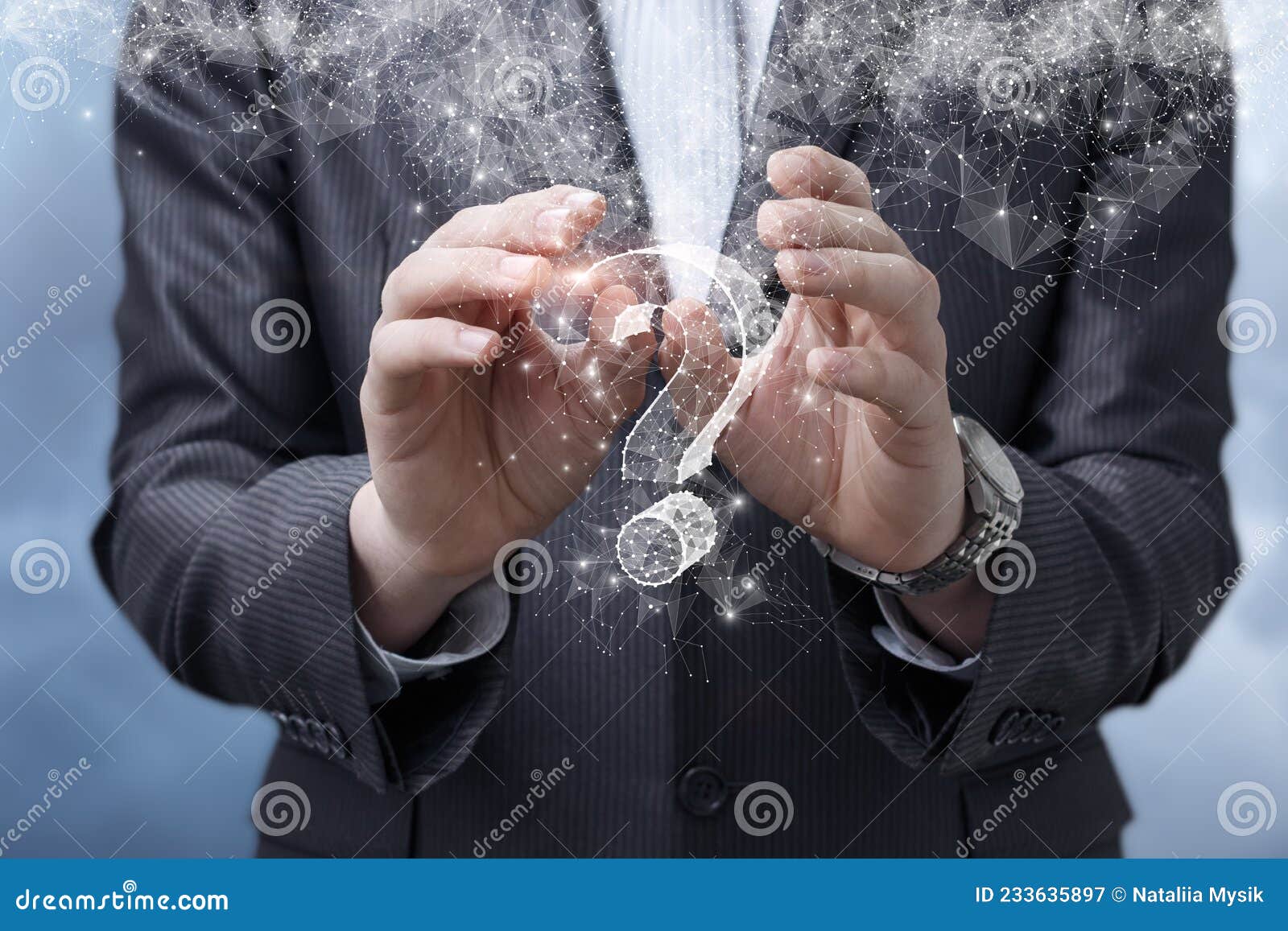 Concept of Finding Answers To Questions from the Network Stock Image ...