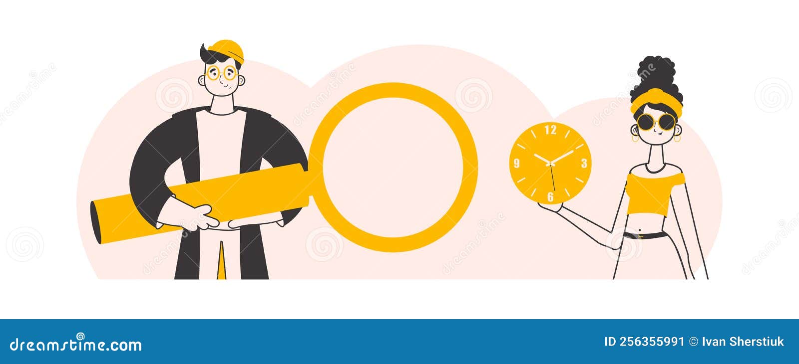 The Concept of Finding People To Work. Lineart Minimalistic Style ...