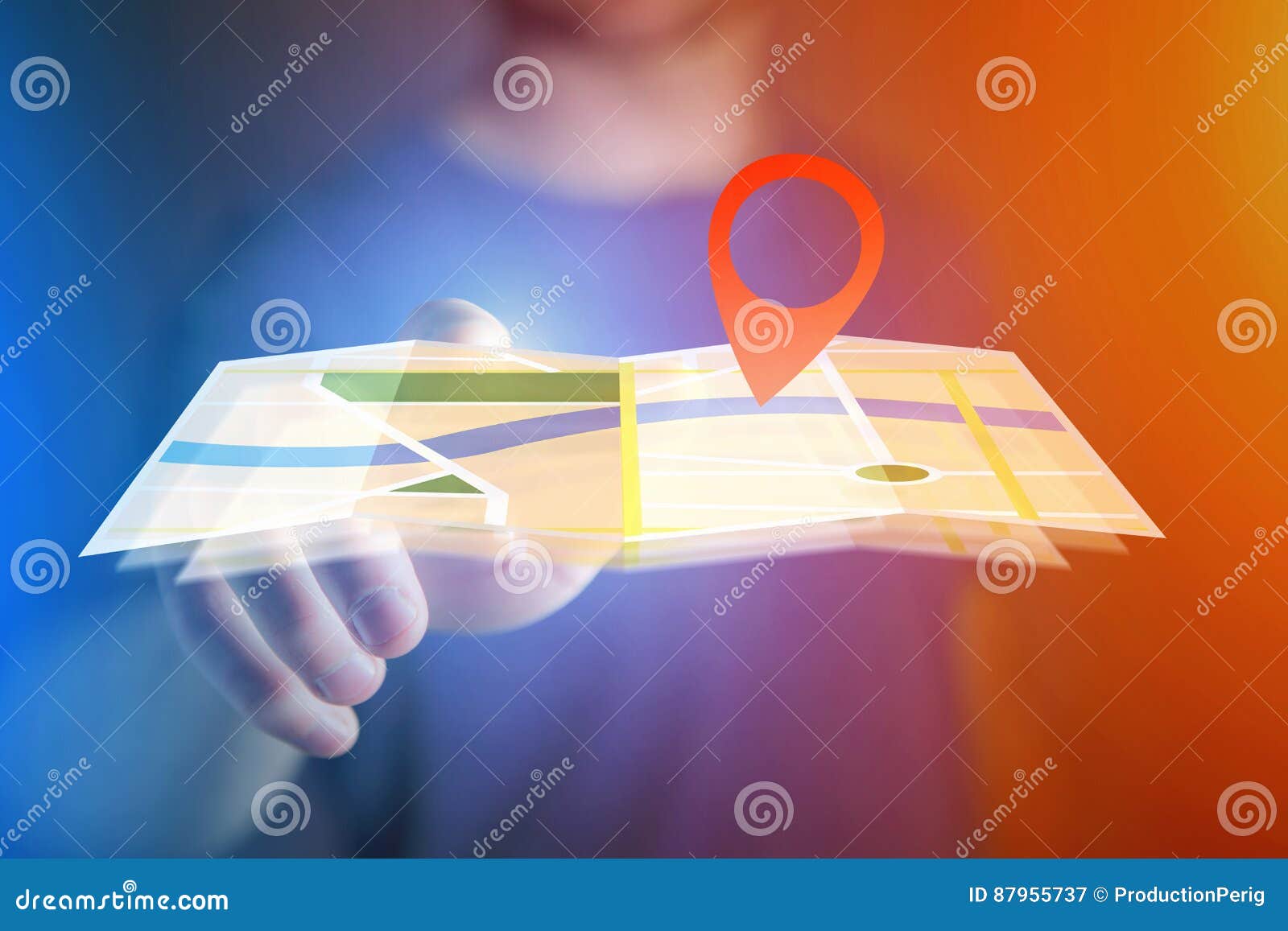 Concept of Finding a Place on an Online Map - Technology Concept Stock ...