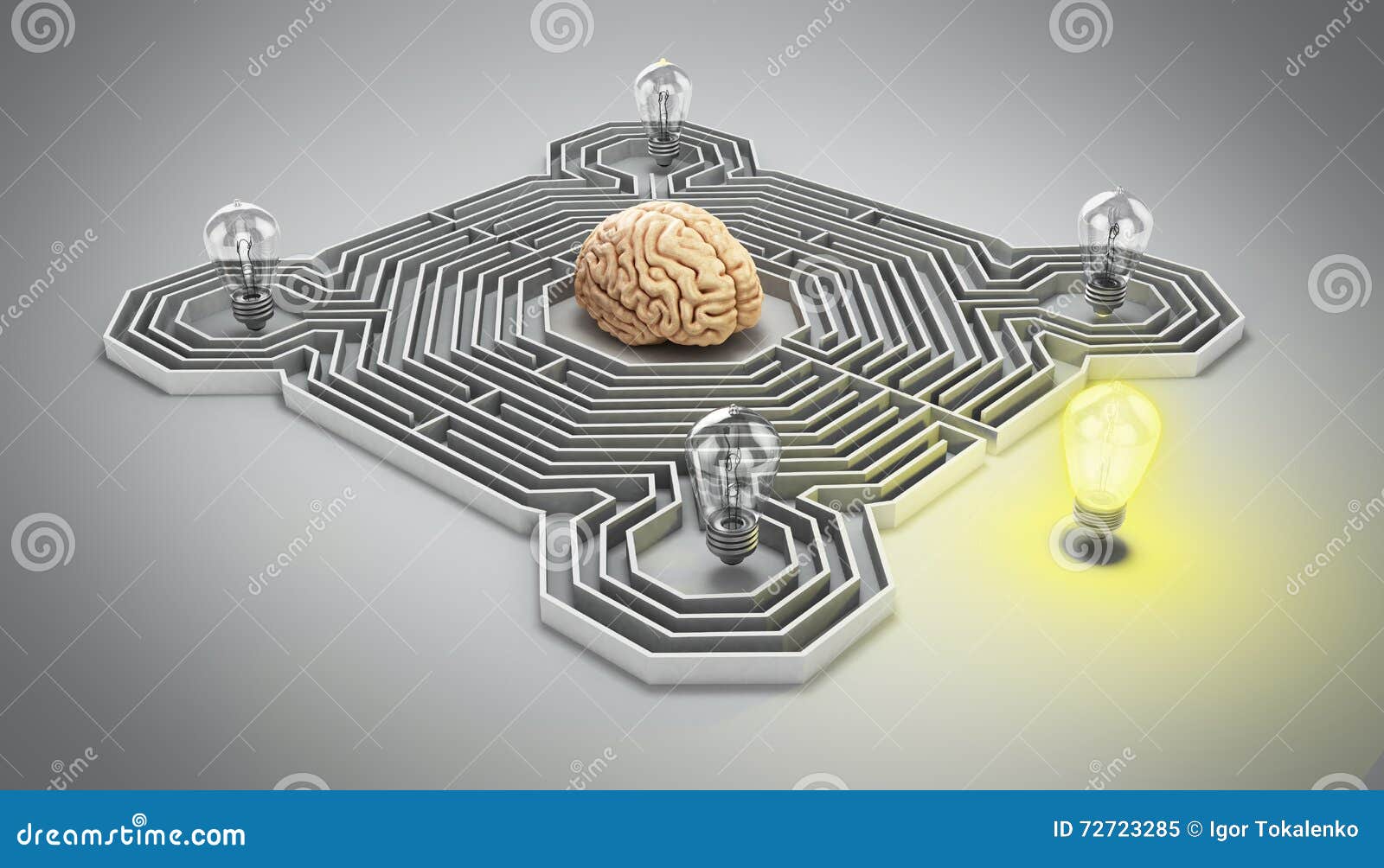 Concept of Finding a Solution Difficult Situation the Brain is I Stock Illustration ...