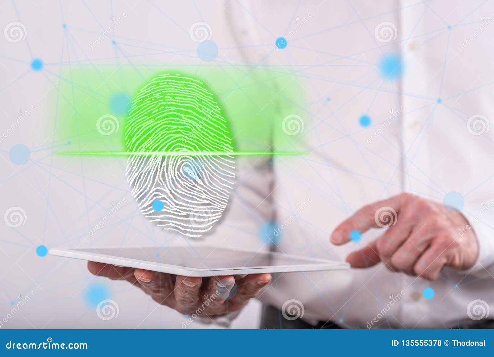 Concept of Fingerprint Security System Stock Photo - Image of finger ...