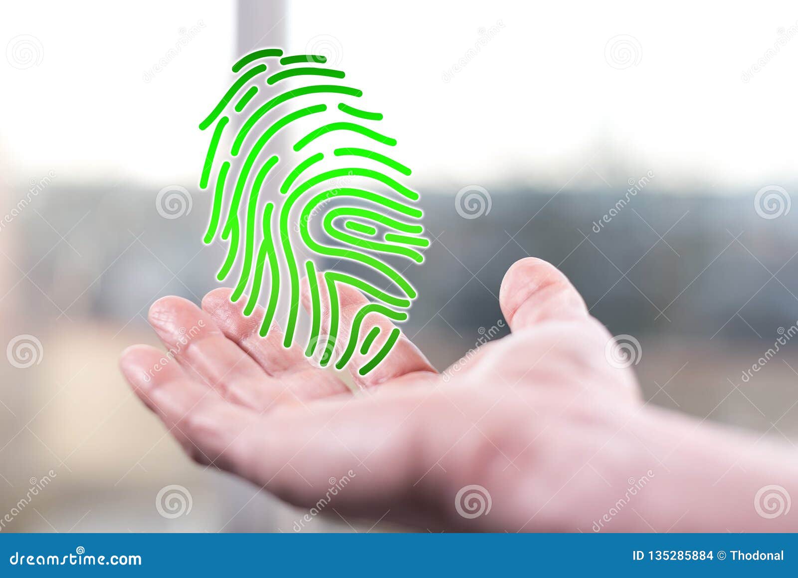 Concept of Fingerprint Security System Stock Photo - Image of hand ...