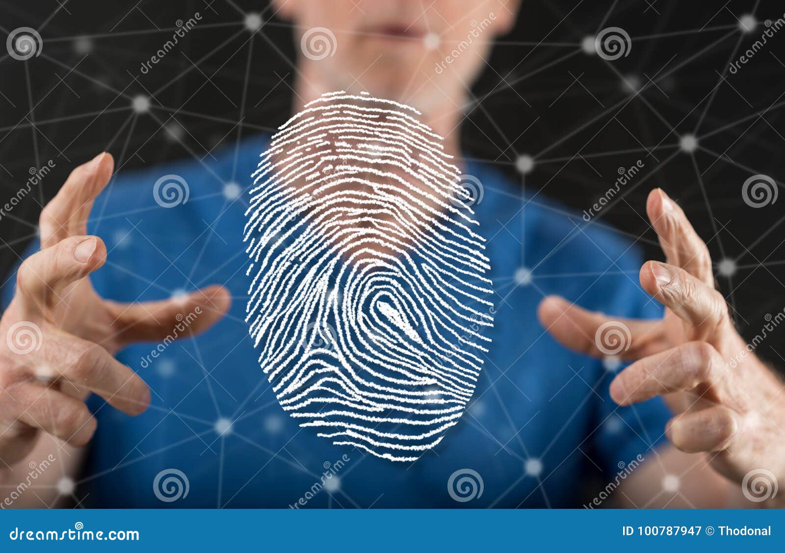 Concept of Fingerprint Security System Stock Image - Image of finger ...
