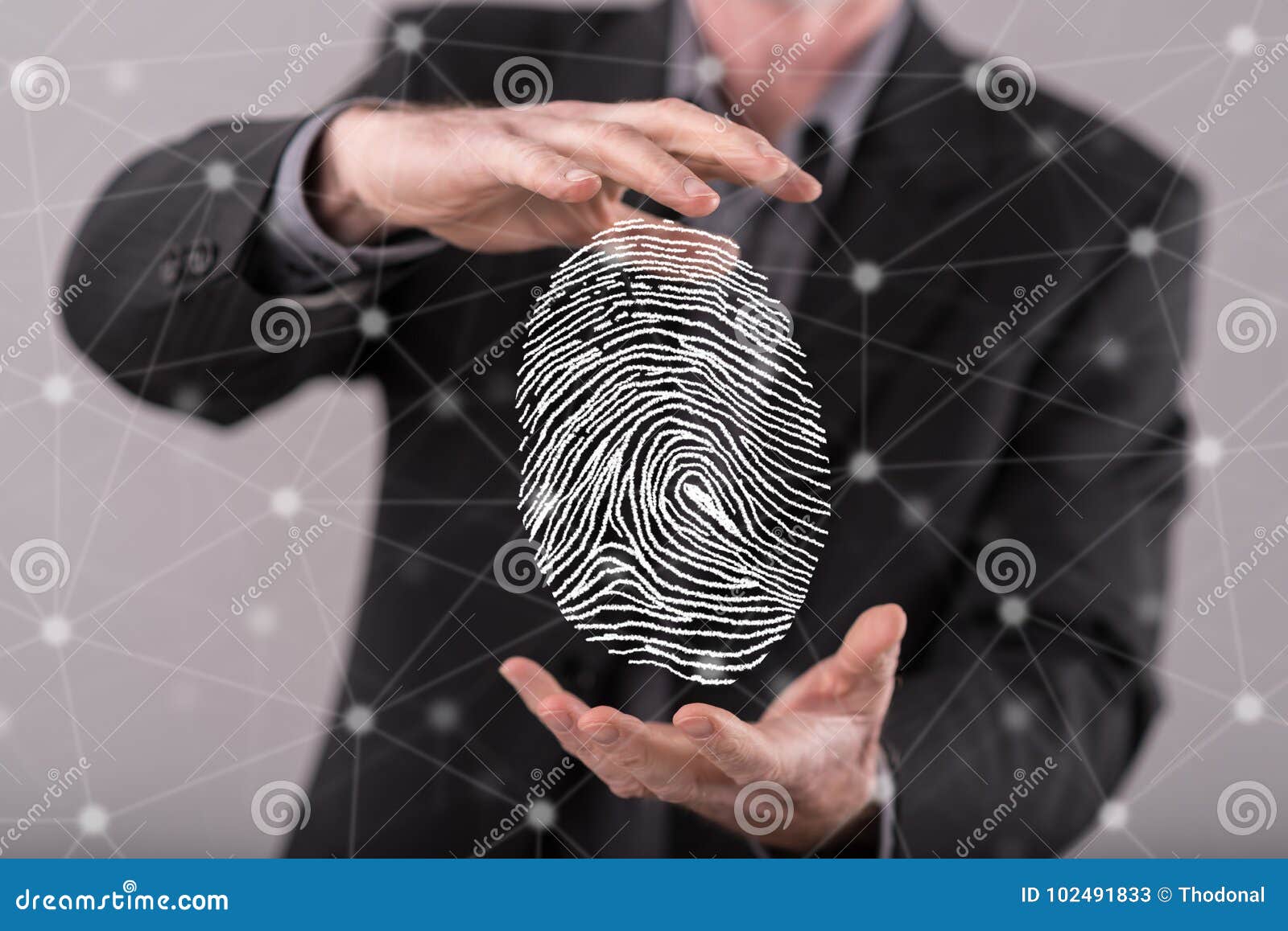 Concept of Fingerprint Security System Stock Image - Image of ...
