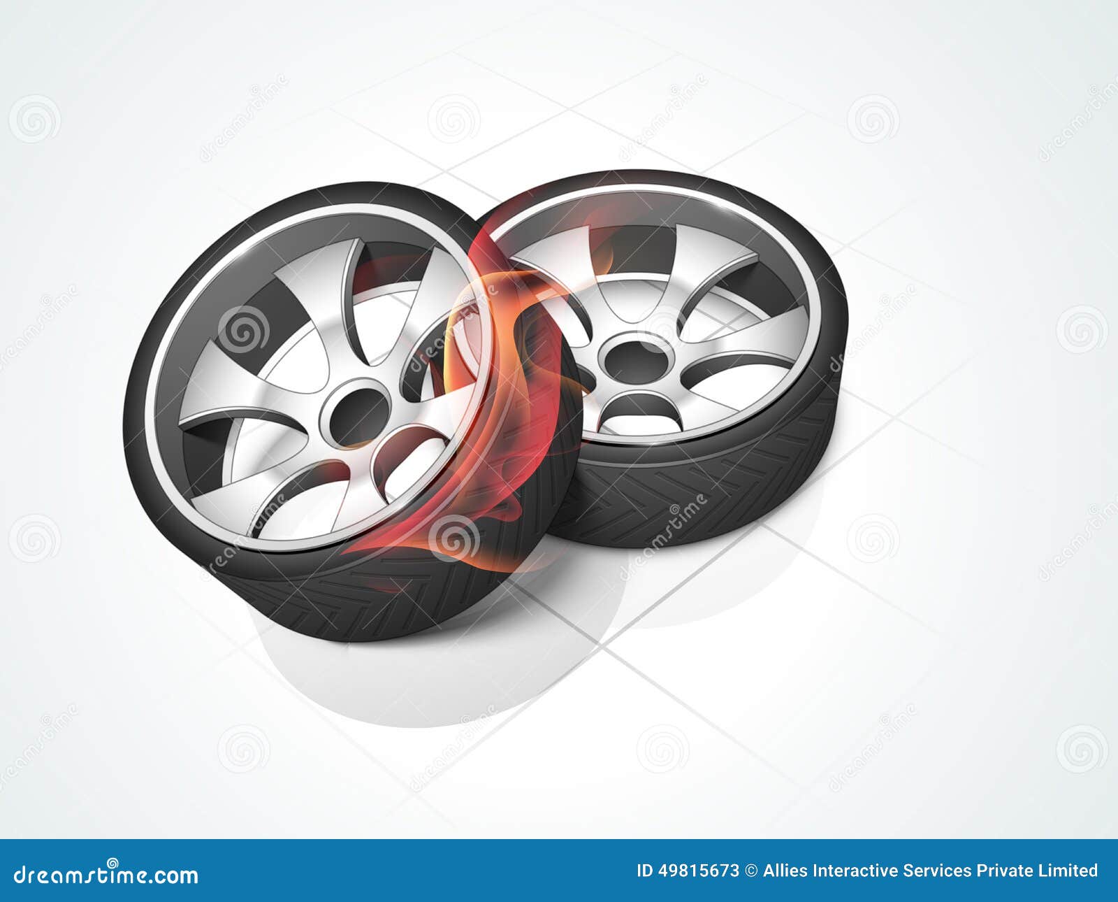 Concept of Fire with Car Wheels. Stock Illustration - Illustration of ...