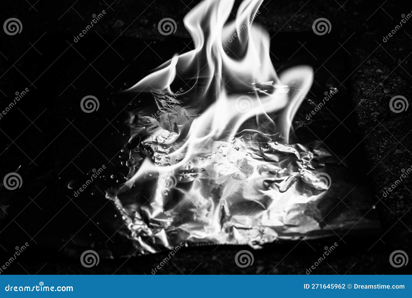 Concept of Fire and Combustion - Black and White Flames Stock Photo ...