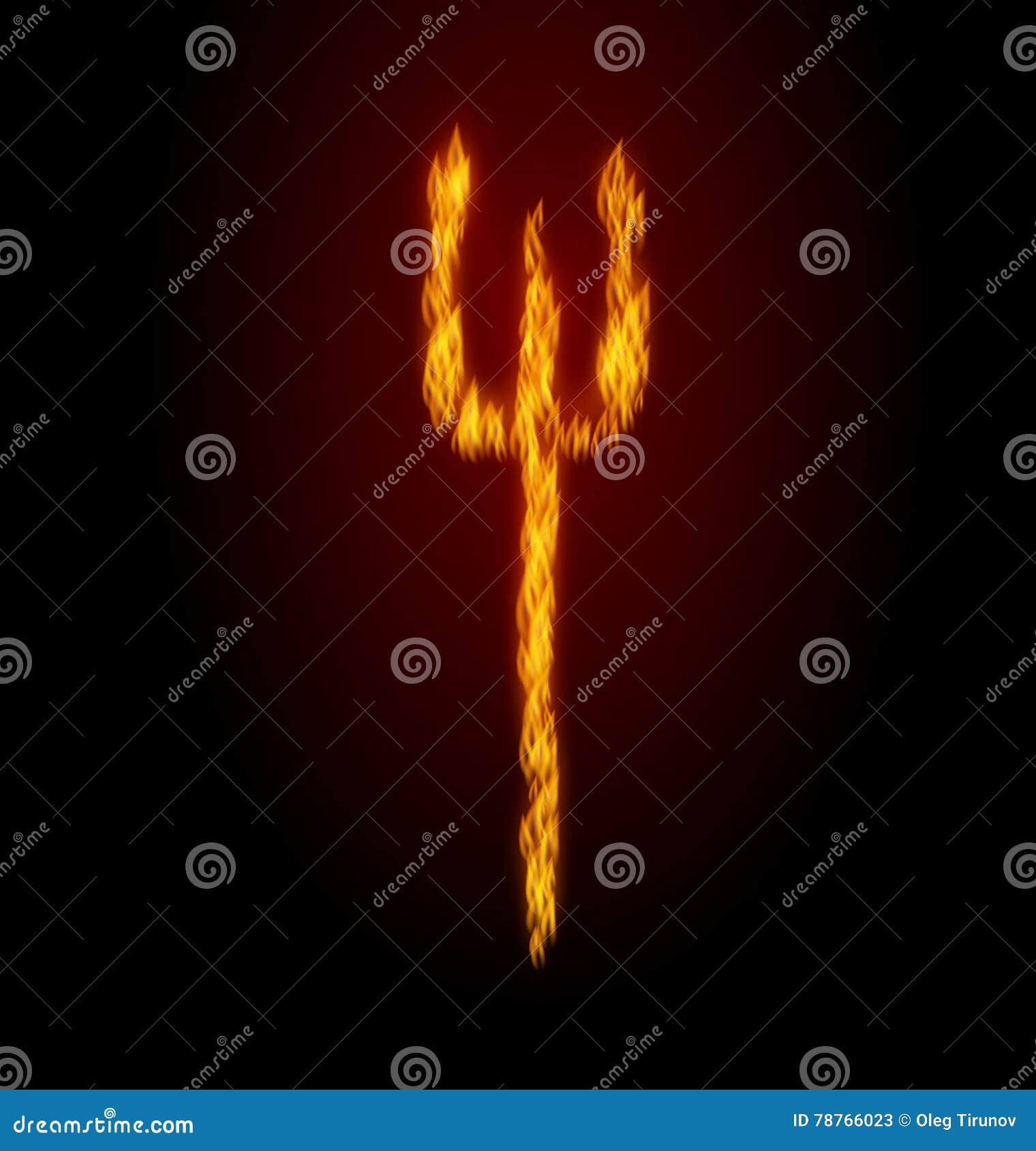 Concept Fire Trident on Black Background Stock Vector - Illustration of ...