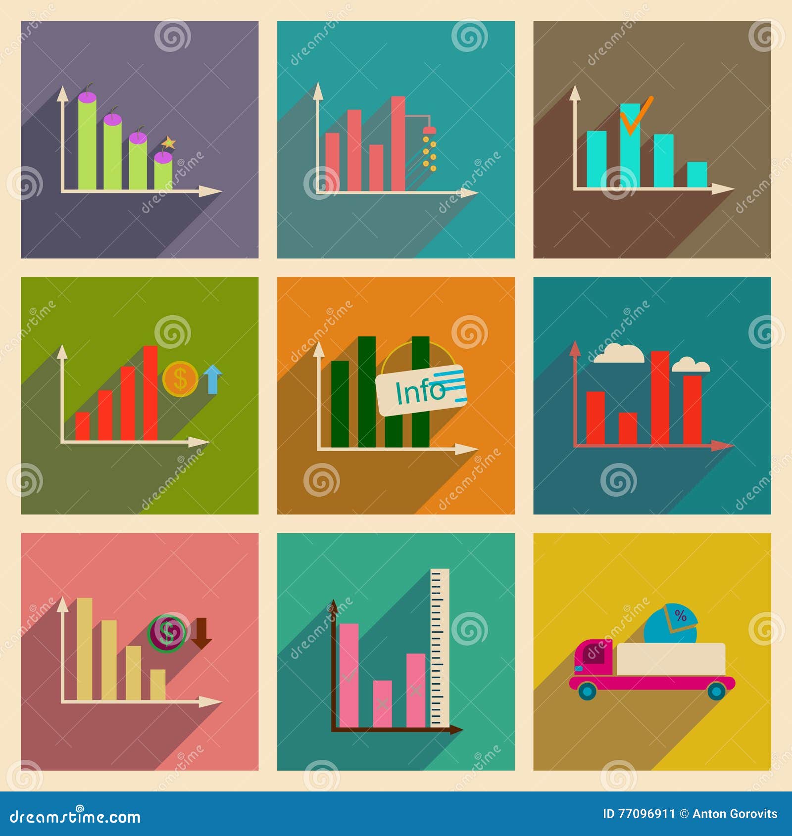 Concept of Flat Icons with Long Shadow Graphics Stock Vector ... Concept of Flat Icons with Long Shadow Graphics Stock Vector ...