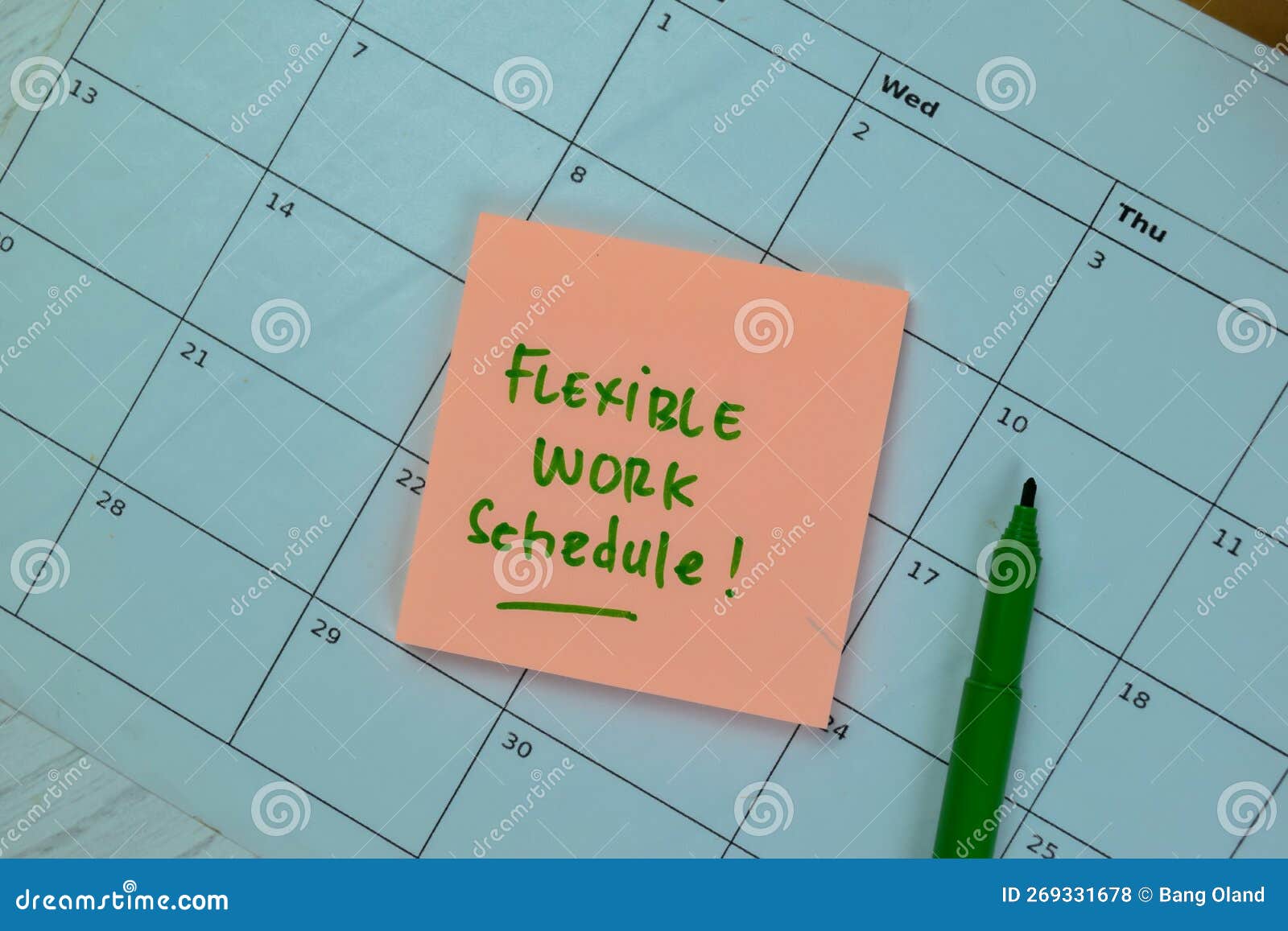 Concept of Flexible Work Schedule Write on Stick Notes Isolated on ...