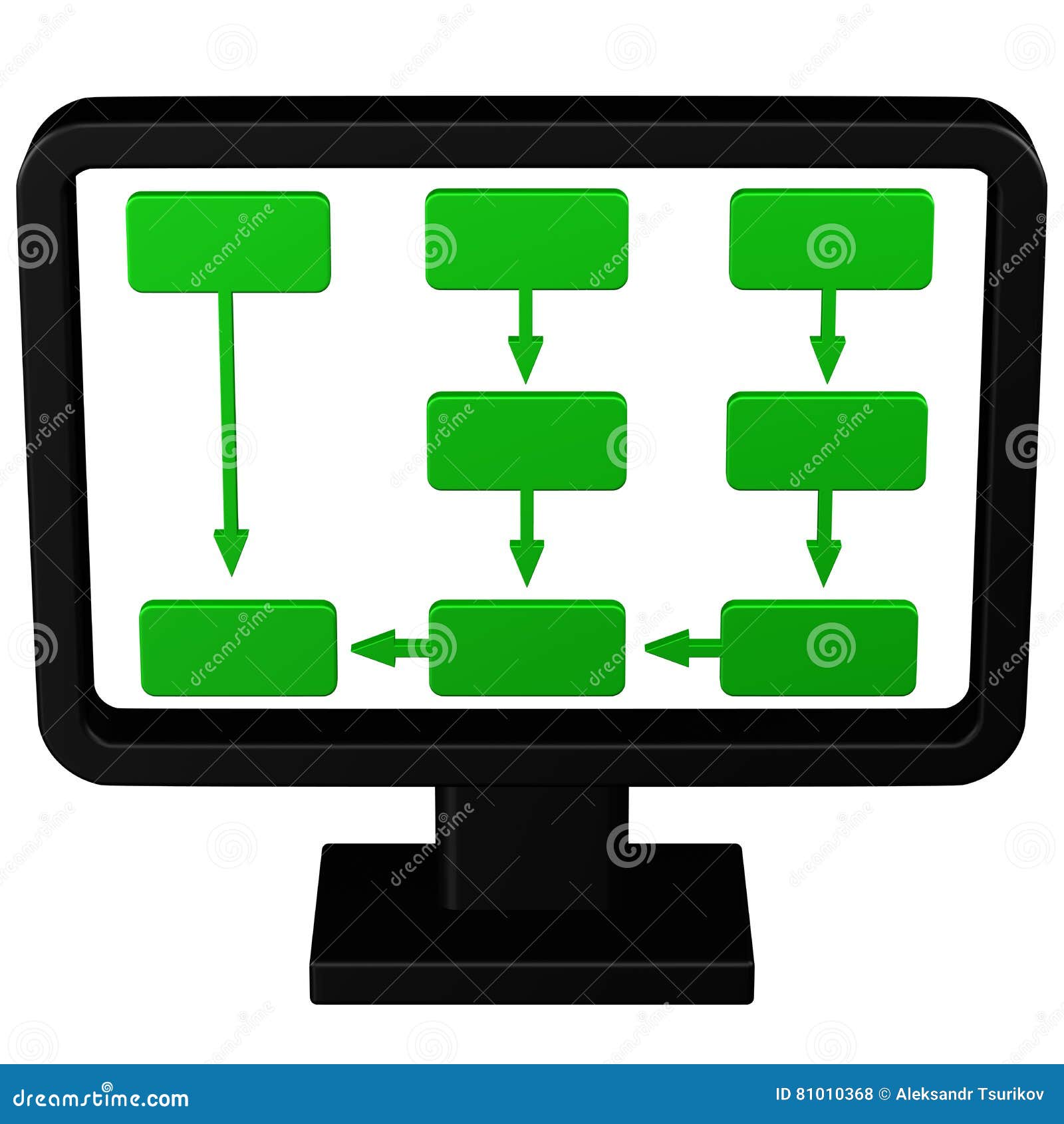 Concept: Flow Chart Display. 3D Rendering. Stock Illustration ...