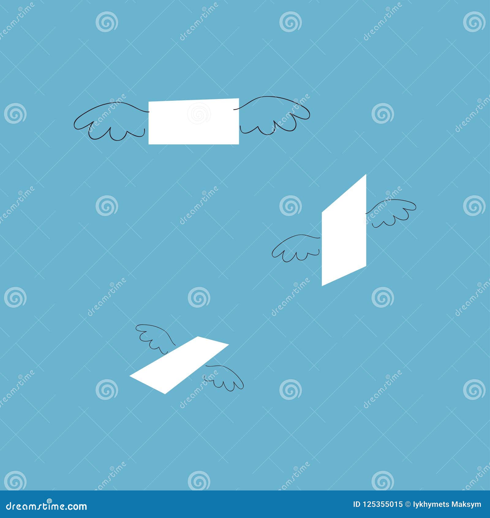 Concept Flying Letters in Sky. Flat Design Colored Vector Illustration ...