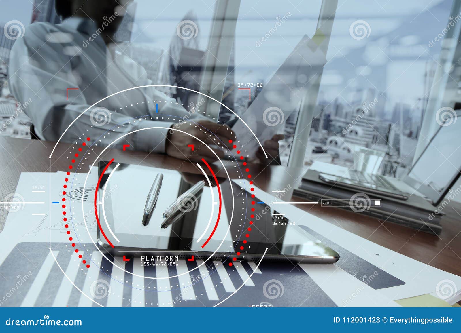 Concept of Focus on Target with Digital Diagram,graph Interfaces Stock ...