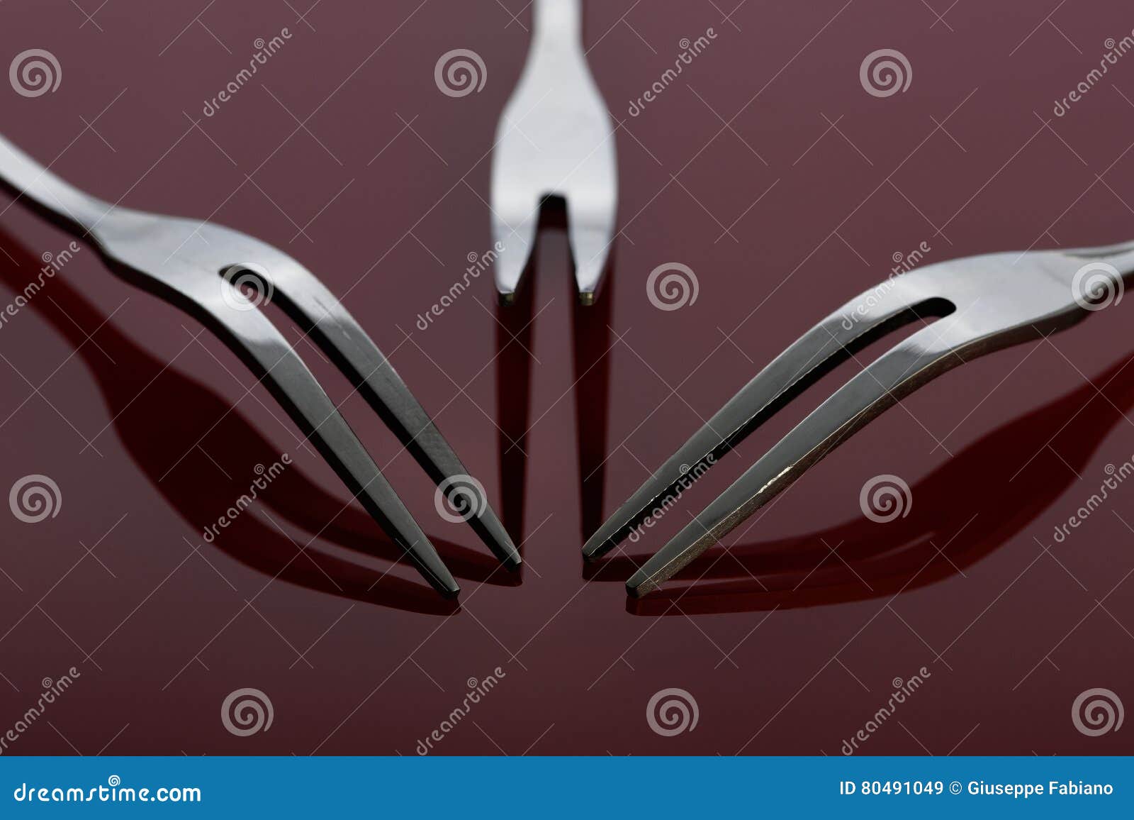 Concept with Fork on Red Background IV Stock Image - Image of dinner ...