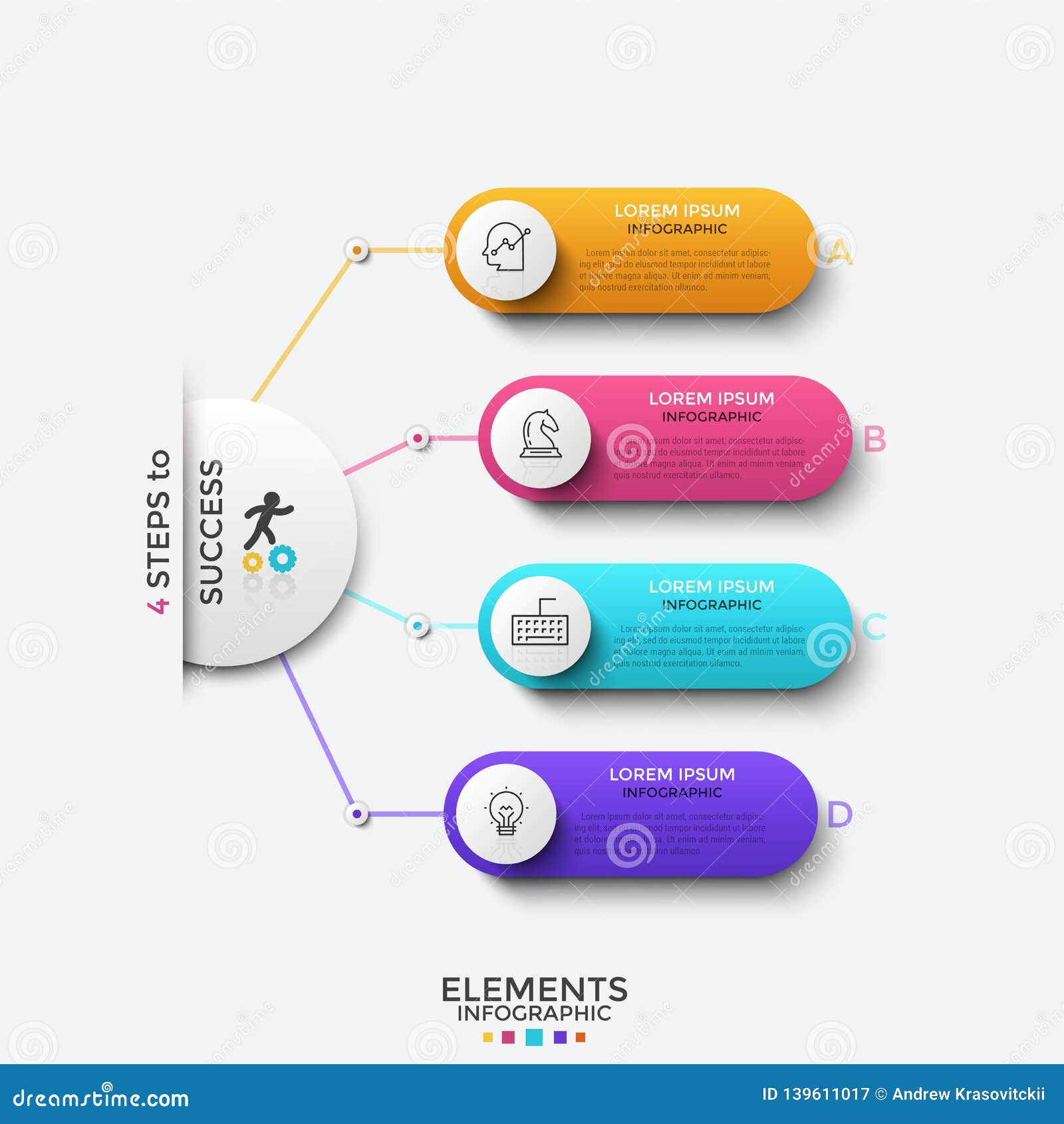 Concept of Four Steps To Success Stock Vector - Illustration of ...