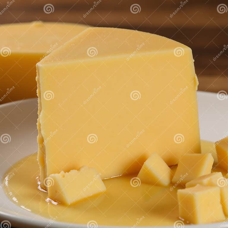 Fresh Cheddar Cheese Displayed with a Splash Stock Illustration ...