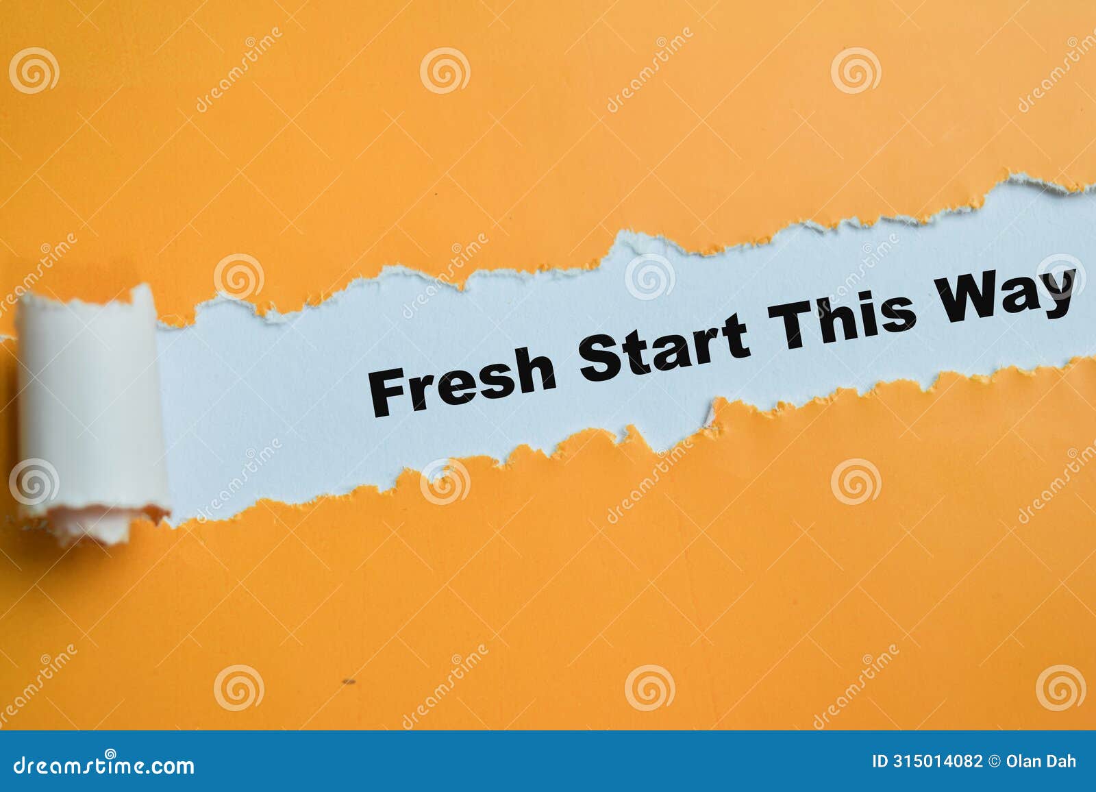 Concept of Fresh Start this Way Text Written in Torn Paper Stock Photo ...