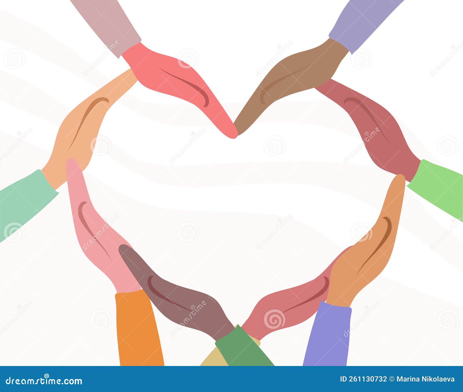 The Concept of Friendship, Equality and Unity. Multiethnic Hands Form a ...